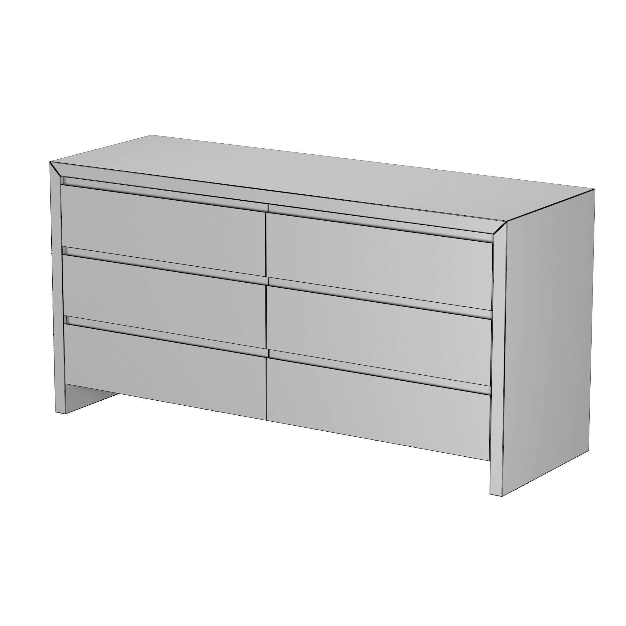 PIERA ITALIAN TRAVERTINE-WRAPPED WIDE DRESSER 3D model | CGTrader