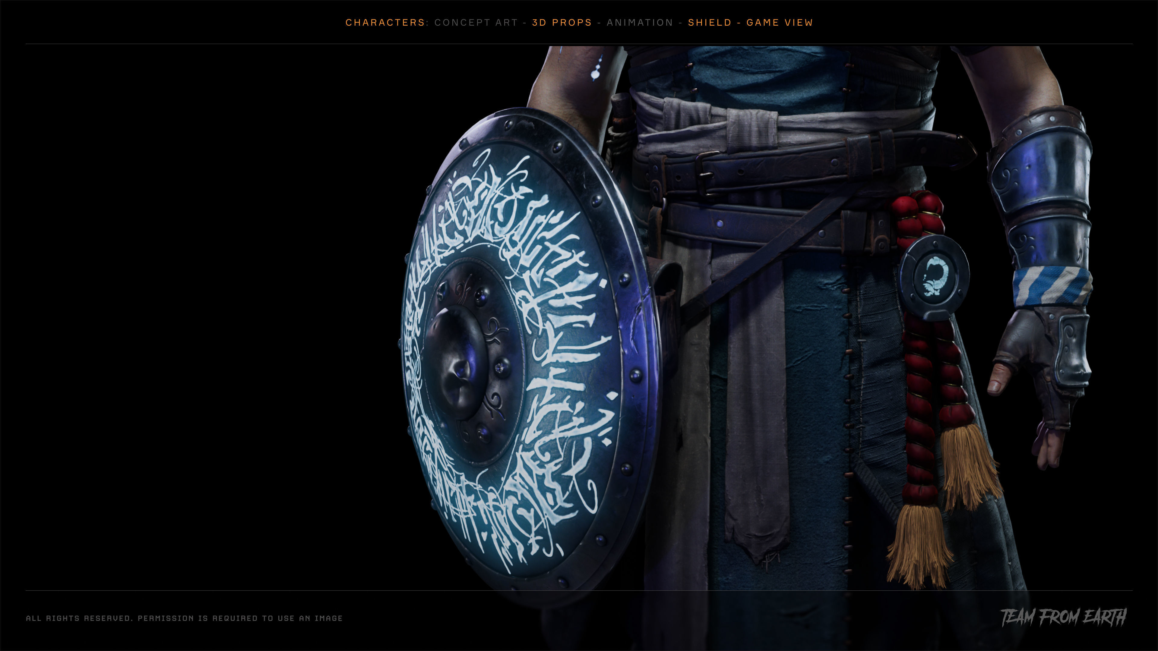 Real-time game ready 3d eastern shield free VR / AR / low-poly 3D model ...