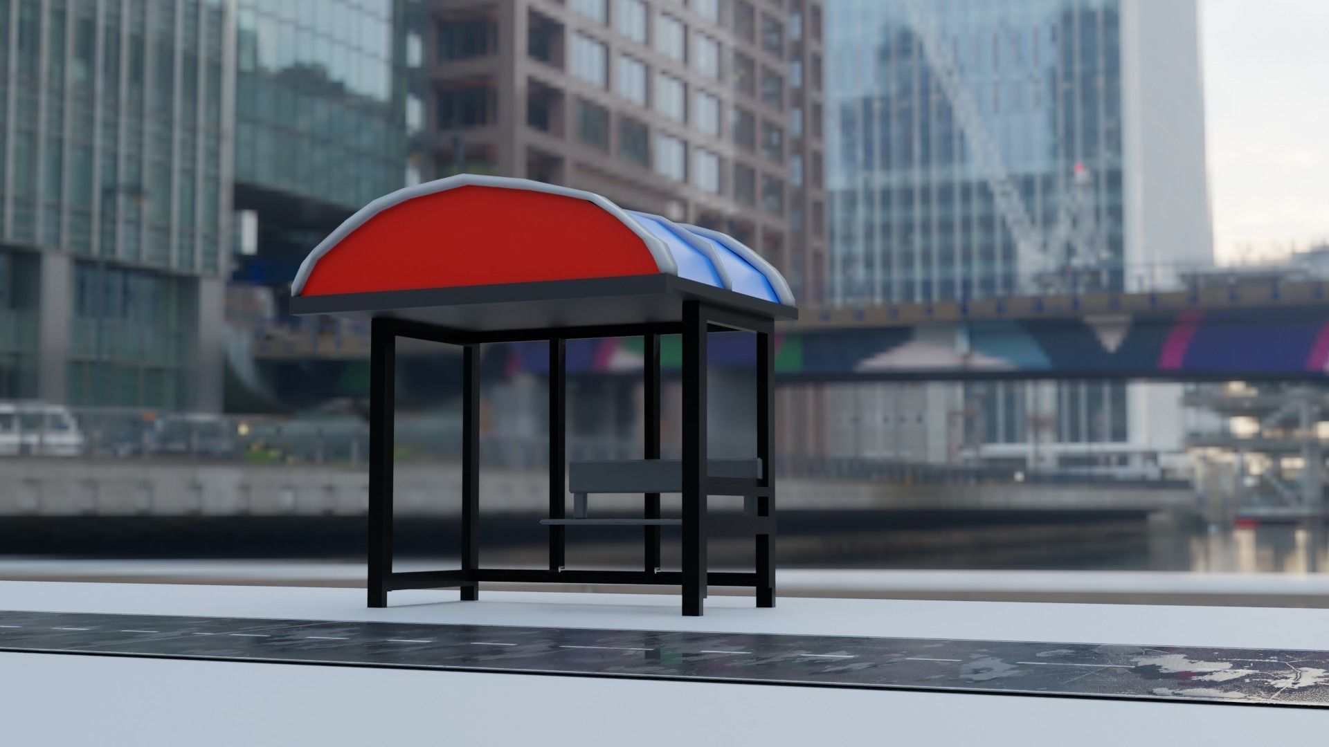 Bus Station free 3D model animated rigged | CGTrader