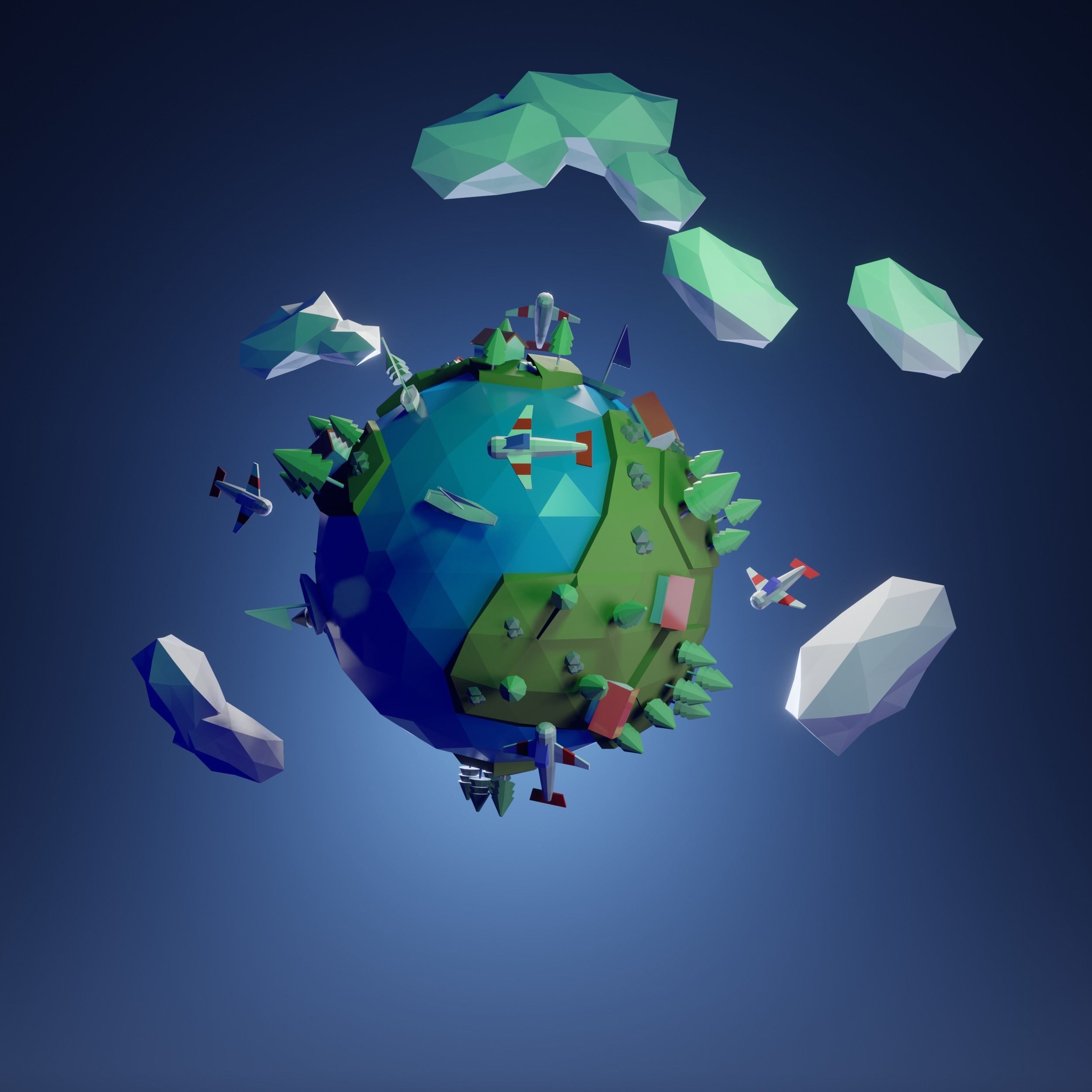 3D model Low Poly Earth Low-poly 3D model VR / AR / low-poly | CGTrader