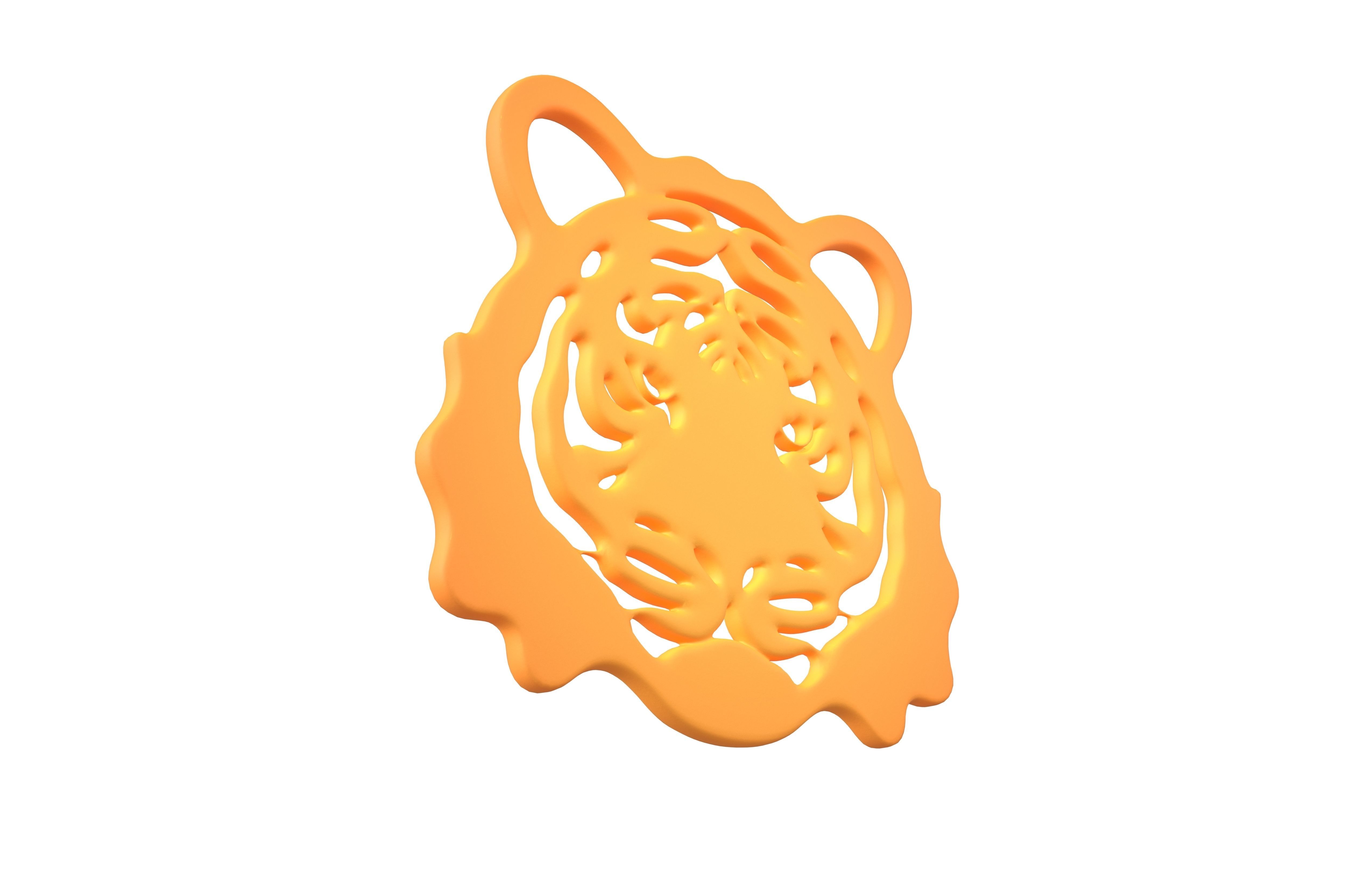 3D model Tiger Head Emblem V1 002 VR / AR / low-poly | CGTrader