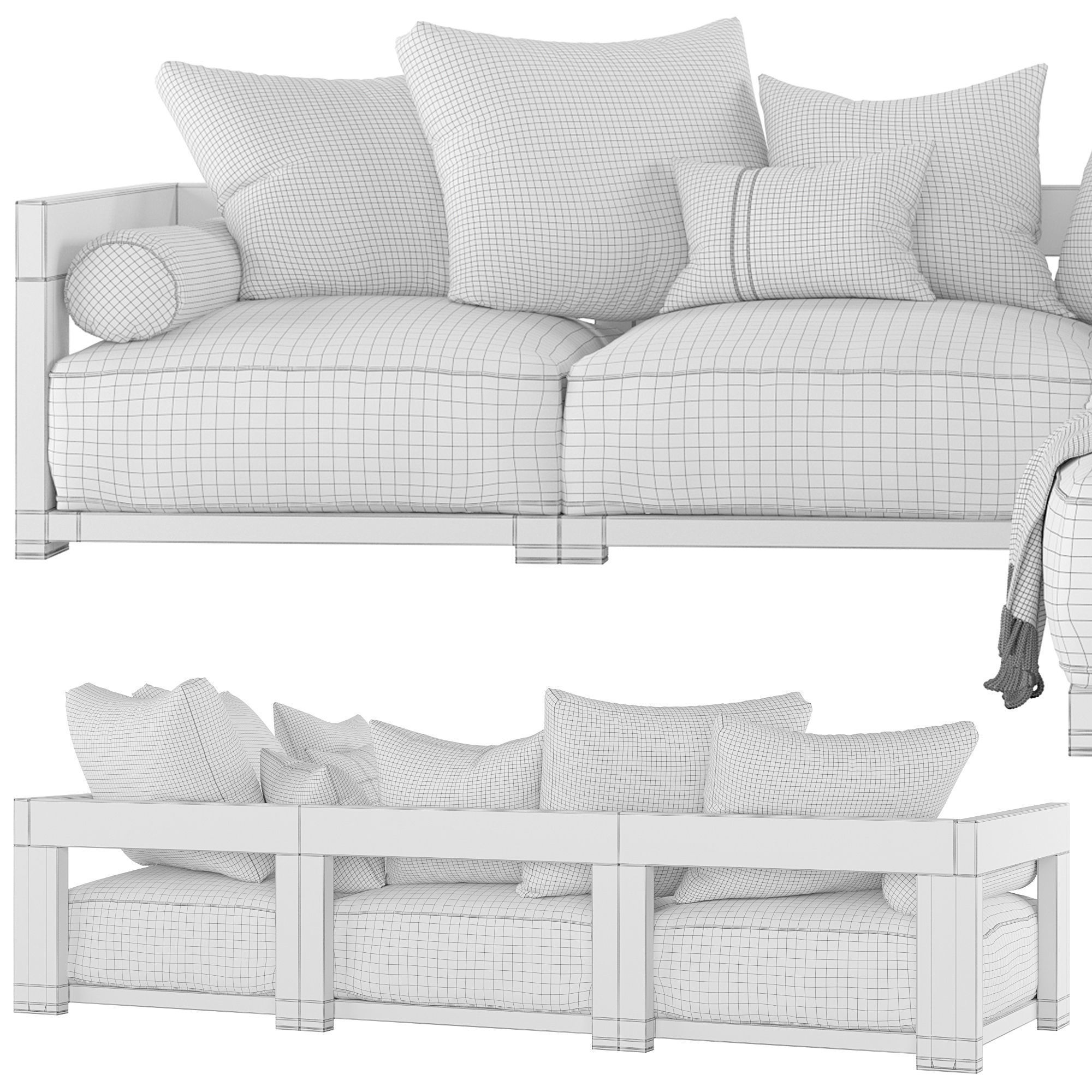 Outdoor Sofa Milos by Flexform 3D model | CGTrader