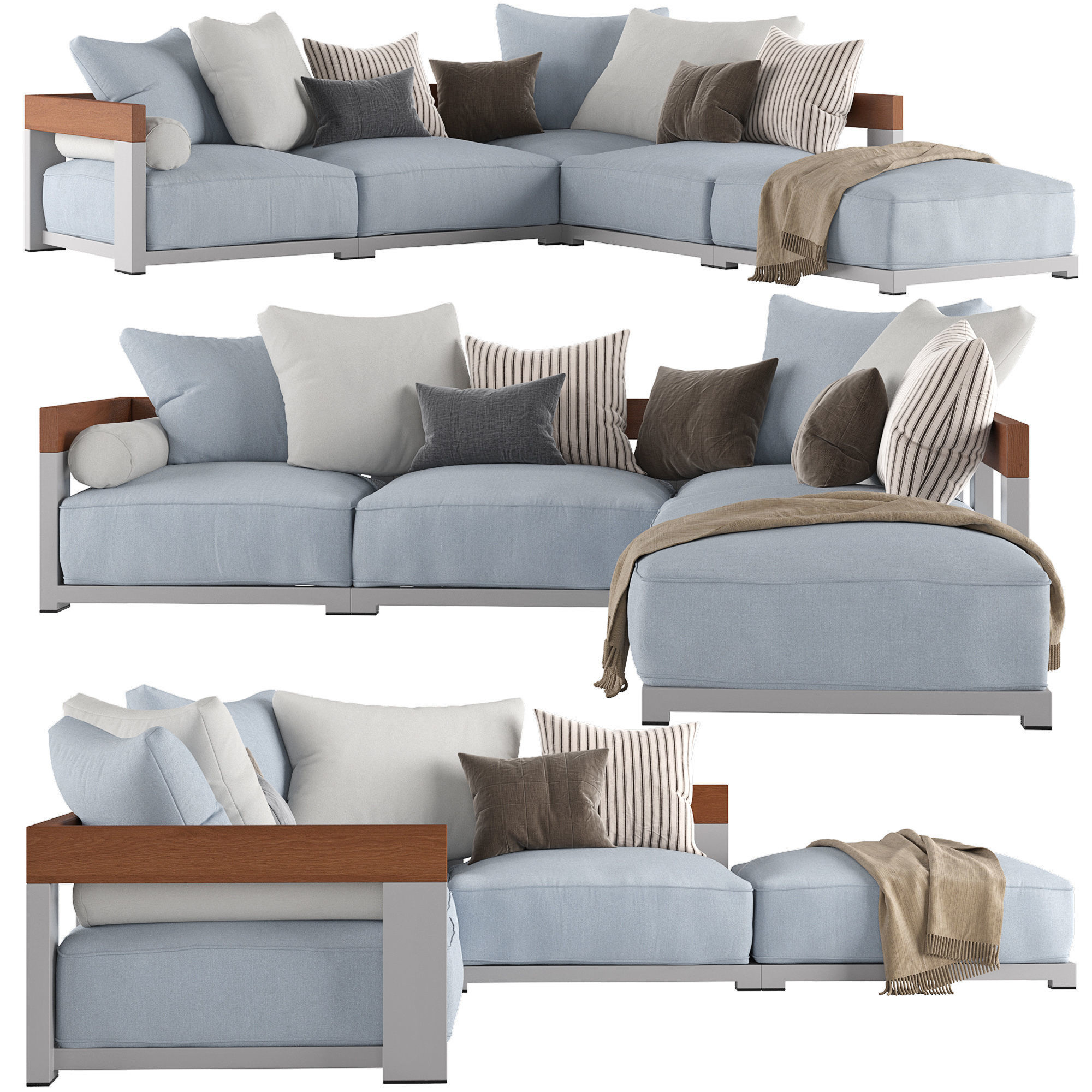 Outdoor Sofa Milos by Flexform 3D model | CGTrader