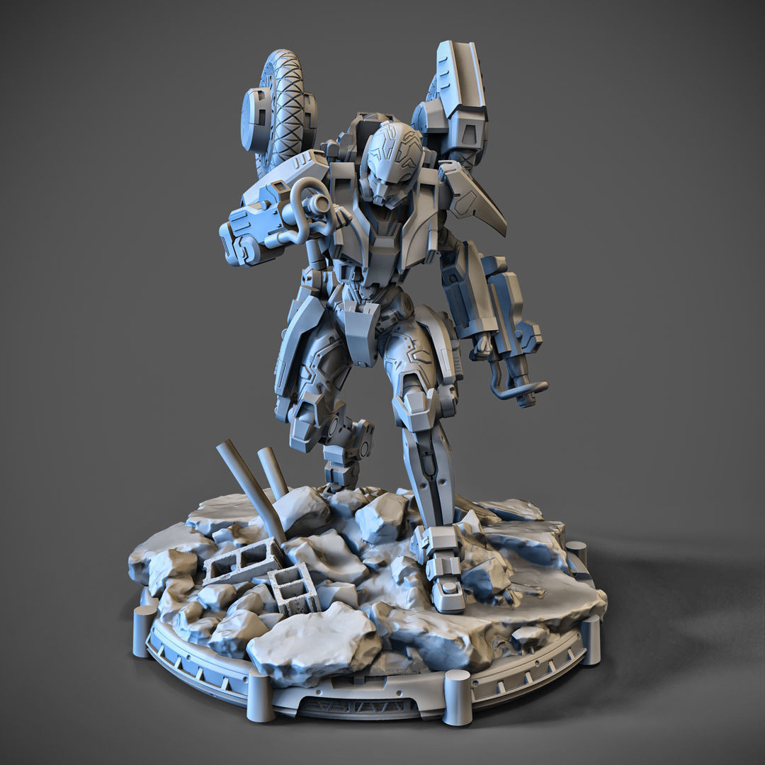 Scifi Battle Mech Frame 100mm 3D model 3D printable | CGTrader