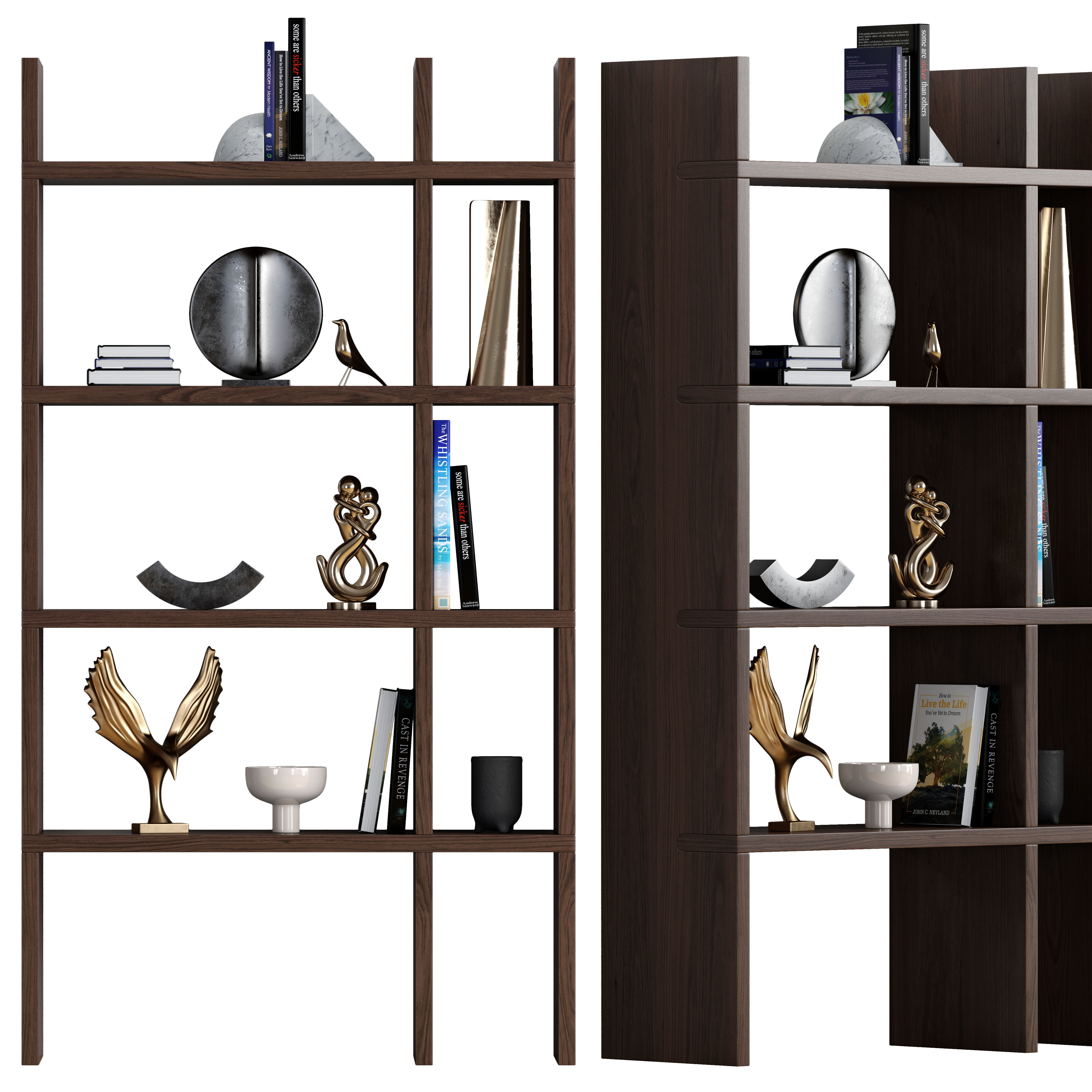 Bookcase with decor 3D model | CGTrader