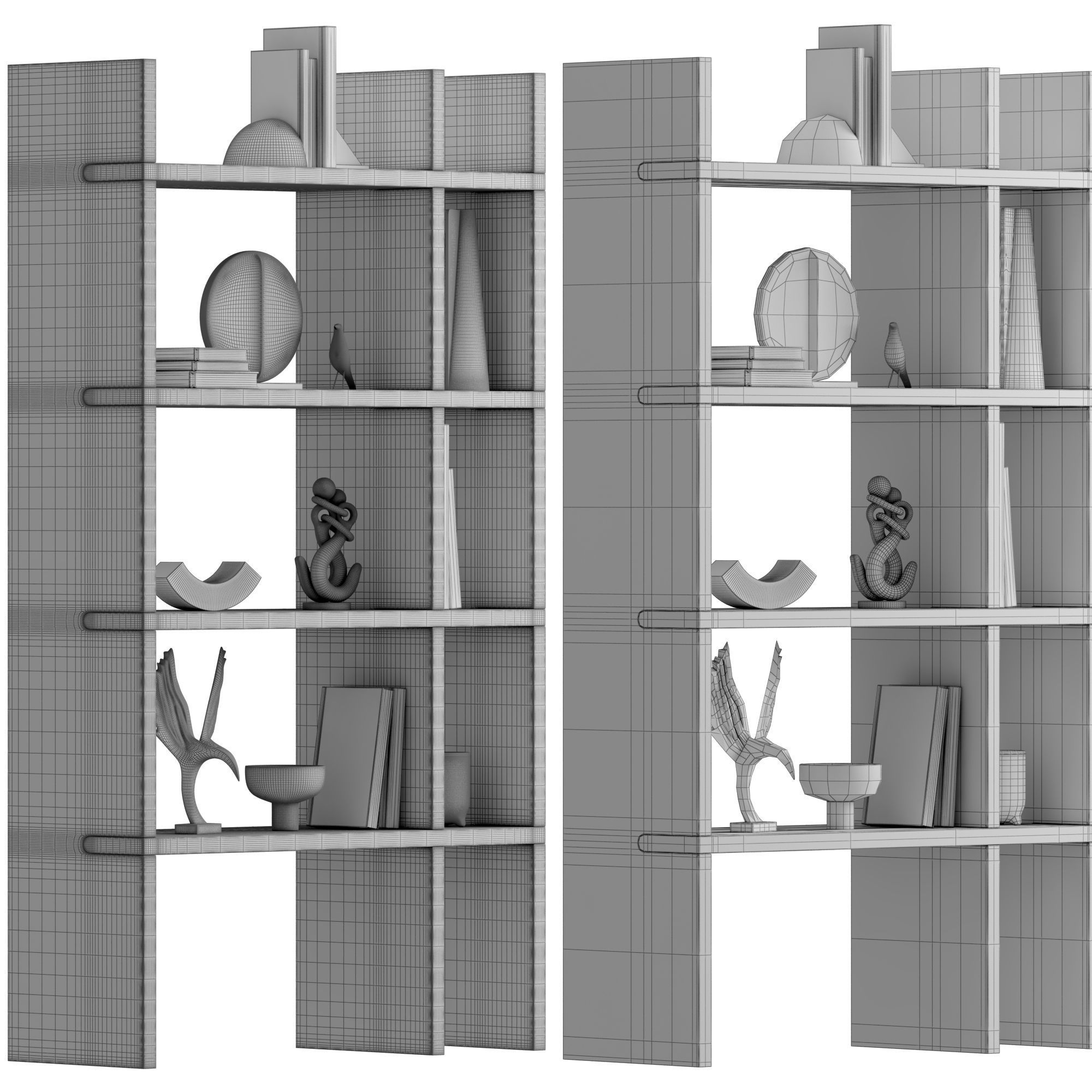Bookcase with decor 3D model | CGTrader