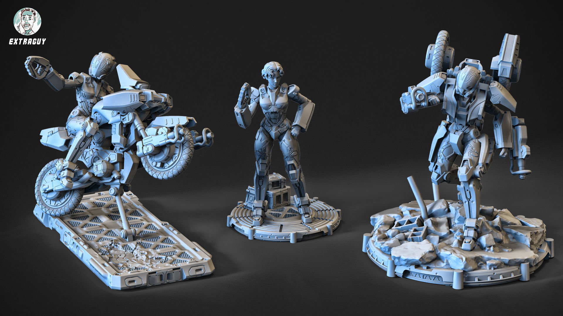 Scifi Ride Bike Mech 32mm 3D model 3D printable | CGTrader