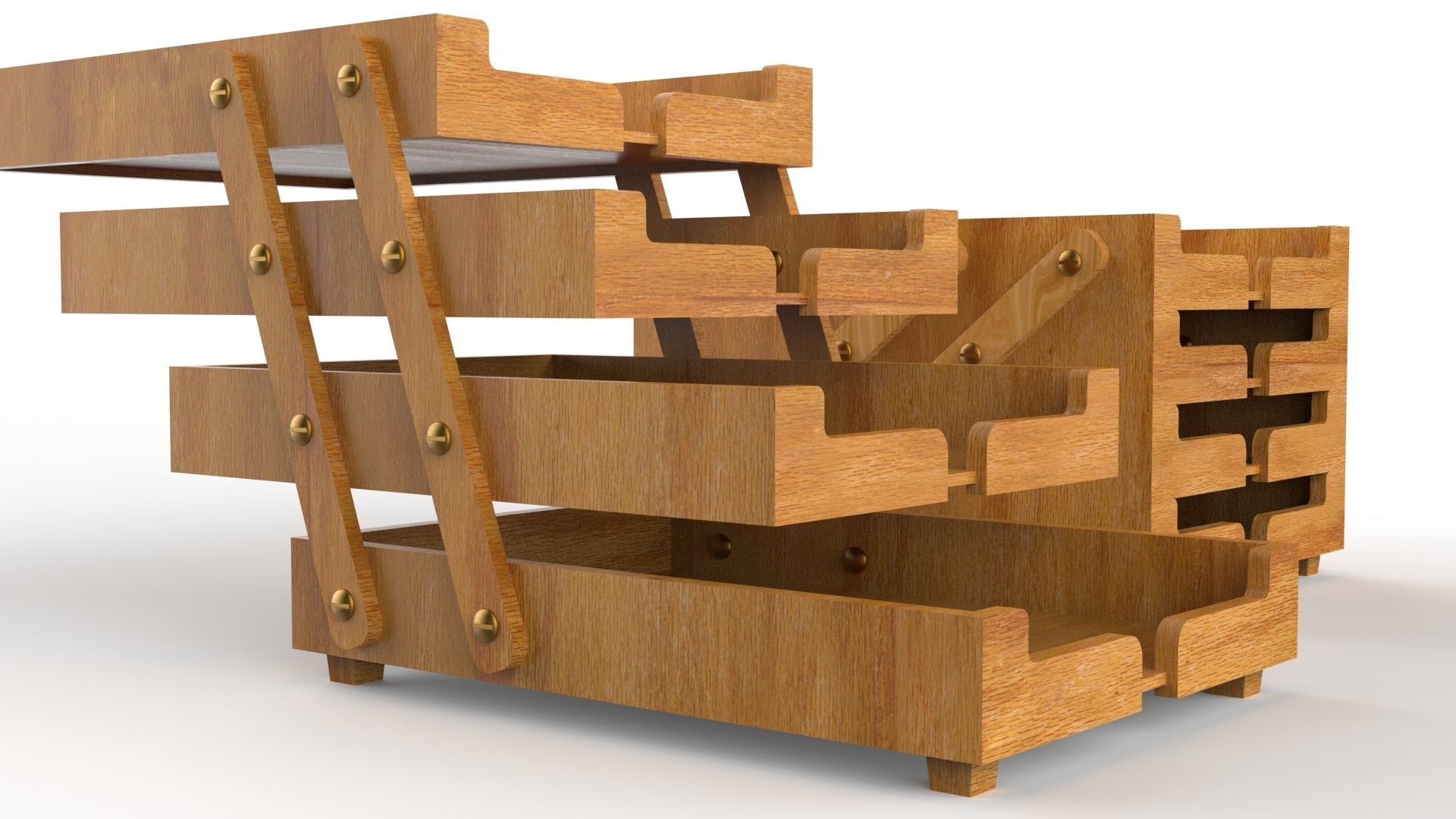 3D model WOOD PAPER ORGANIZER VR / AR / low-poly | CGTrader
