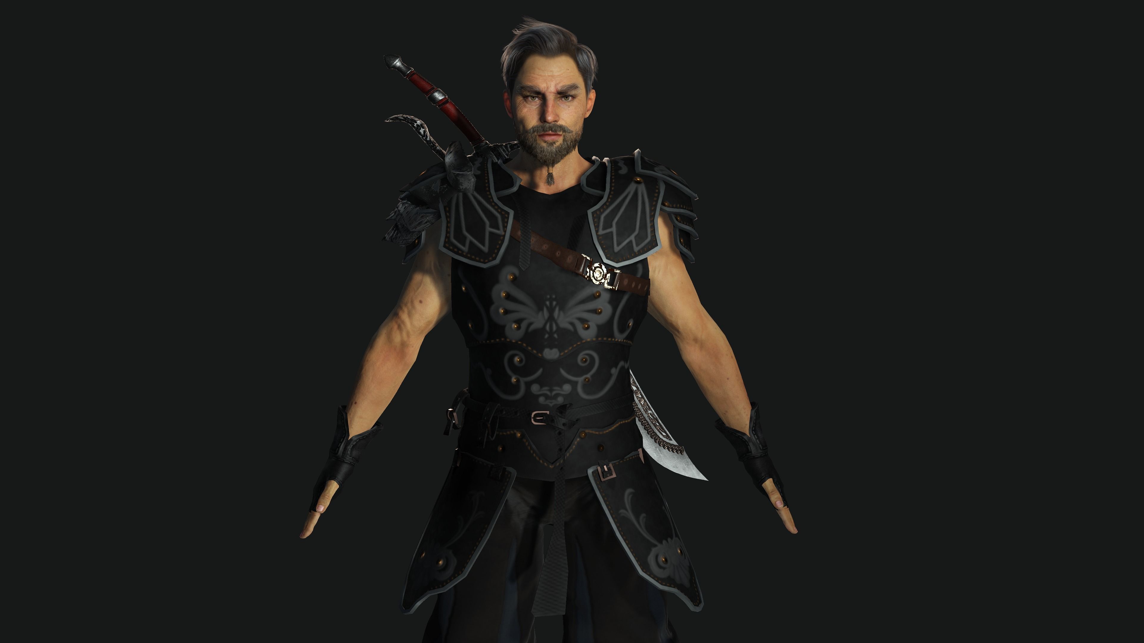 3D model AAA 3D OLD BEARDED MALE KNIGHT -REALISTIC RIG GAME CHARACTER ...