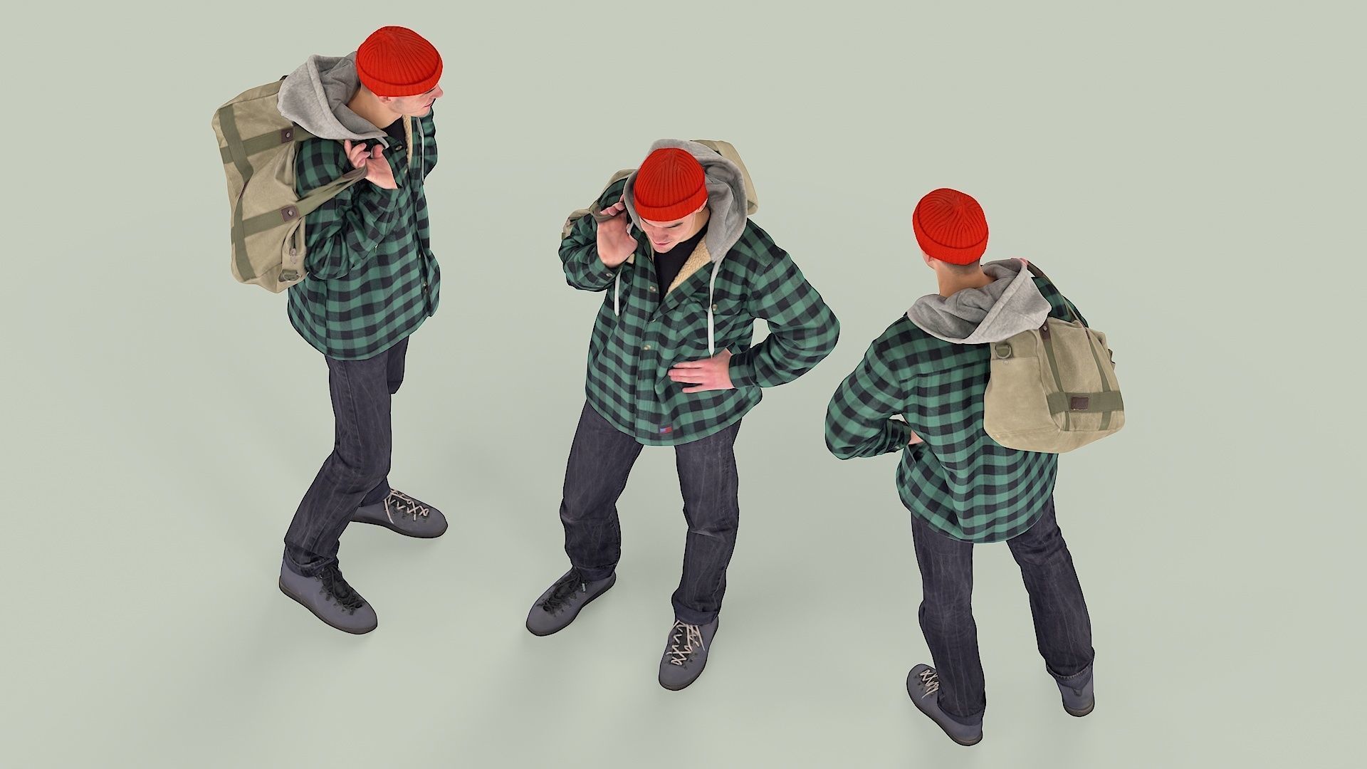 Smirk Guy in an Orange Hat 3D model | CGTrader