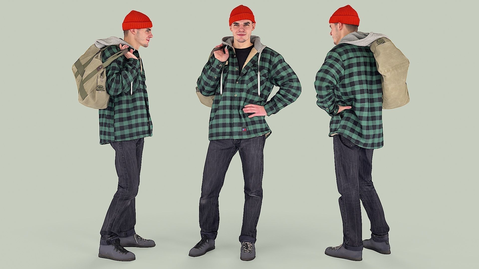 Smirk Guy in an Orange Hat 3D model | CGTrader