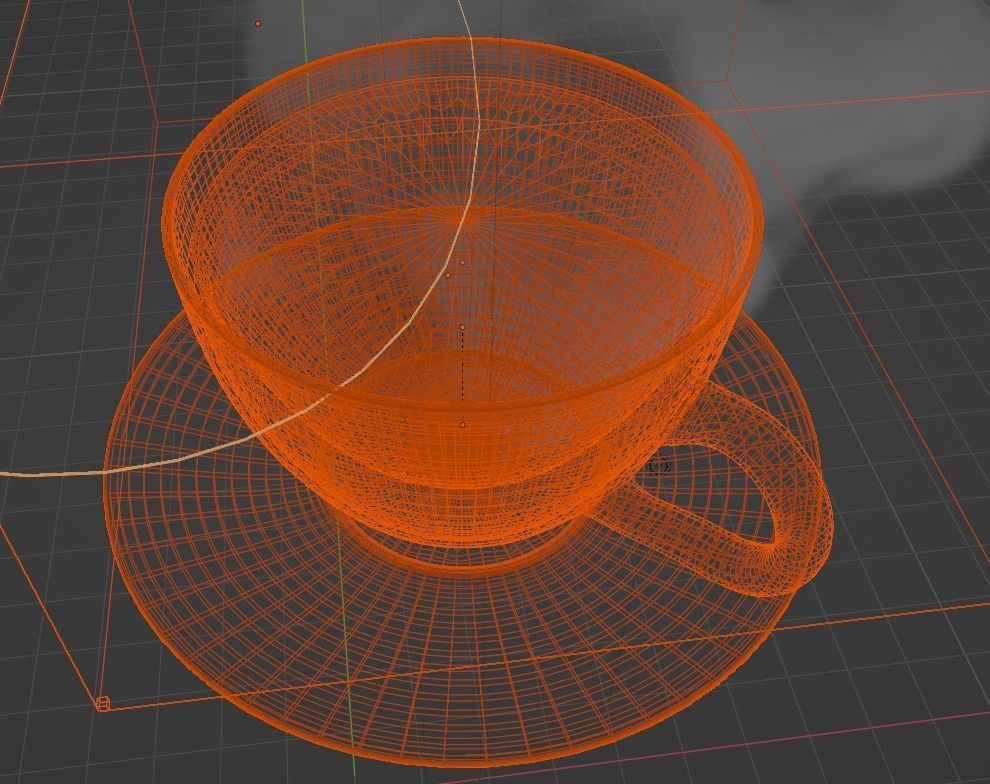 3D model 3D model of a tea cup with smoke simulations VR / AR / low ...