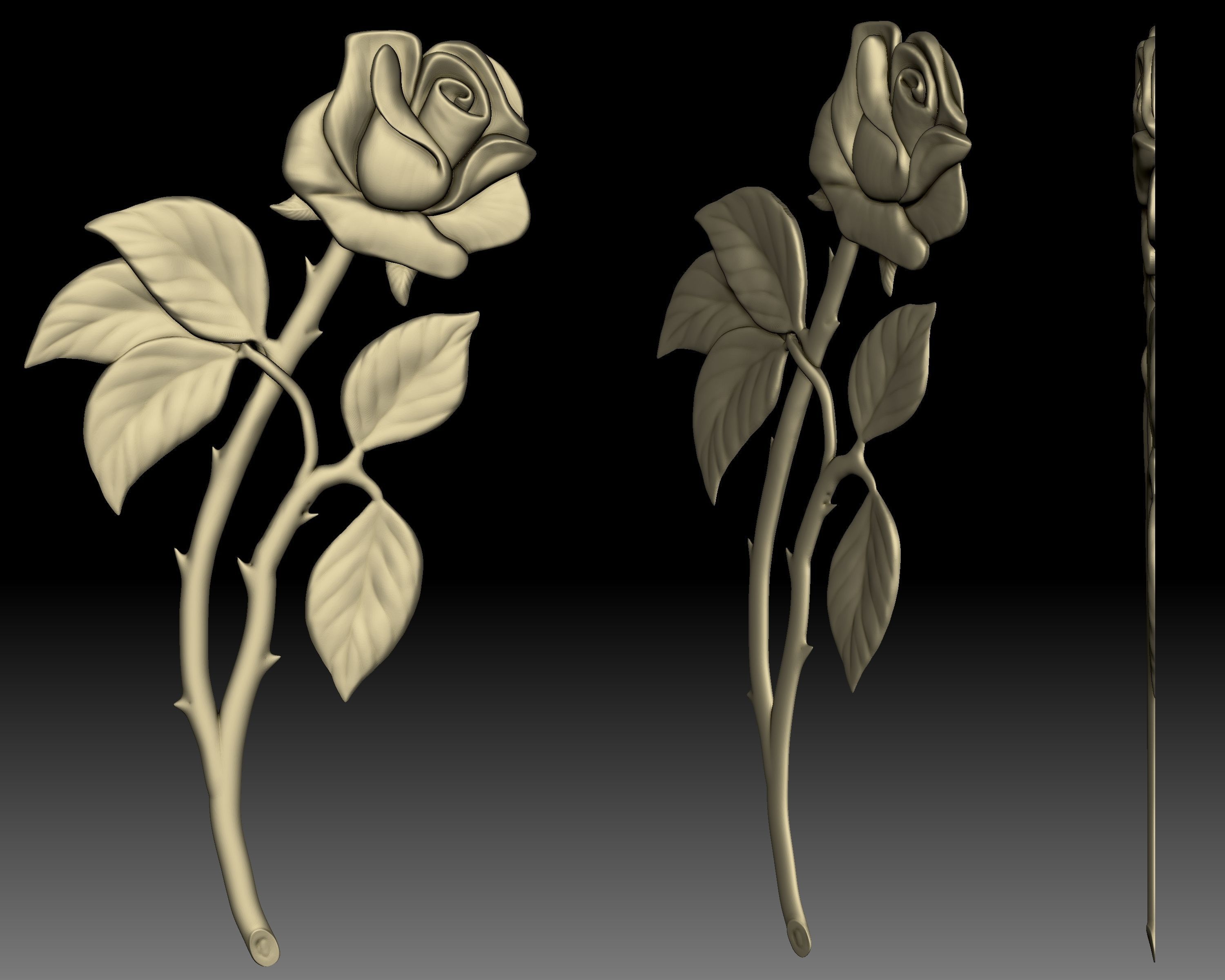 Roses bas-relief for CNC router or 3D printer 3D model 3D printable ...