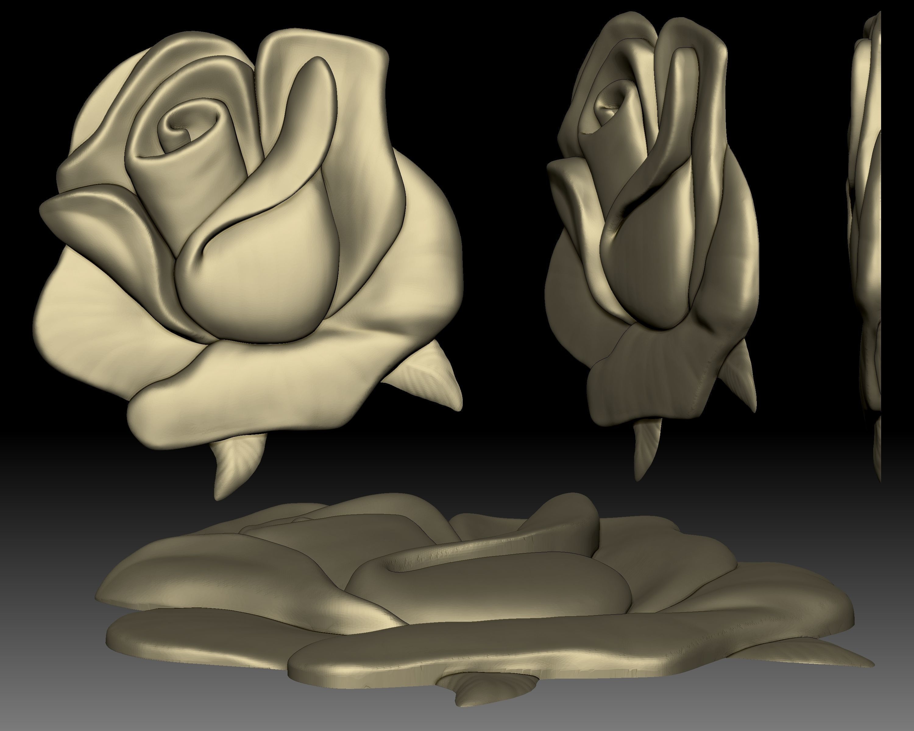 Roses bas-relief for CNC router or 3D printer 3D model 3D printable | CGTrader