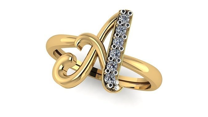 alphabet ring 3D model 3D printable | CGTrader