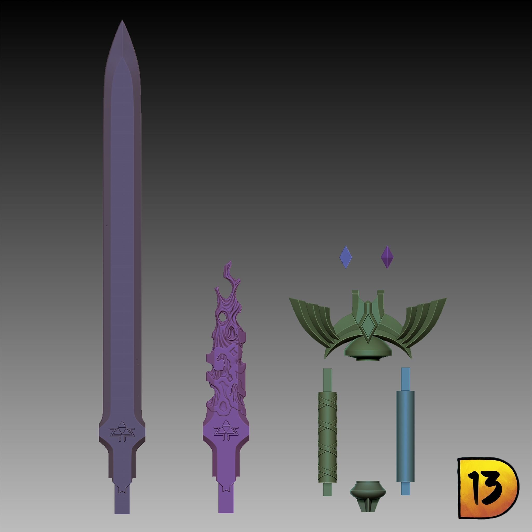 Link Master Sword BOTW and TOTK 3D model 3D printable | CGTrader
