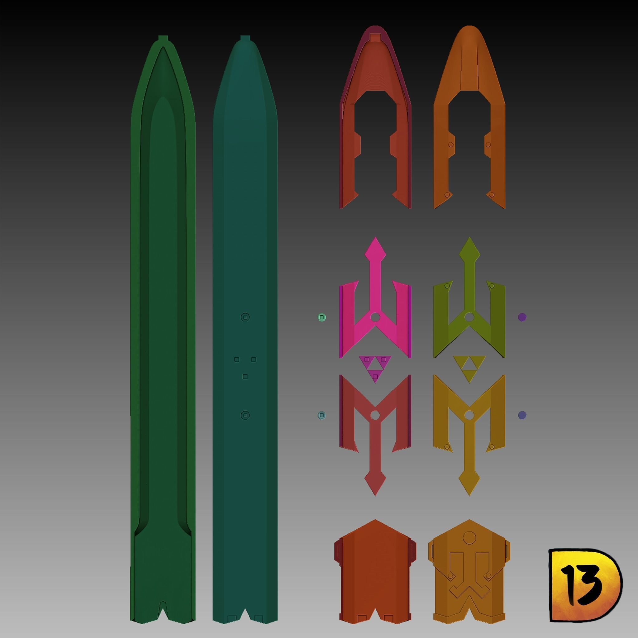 Link Master Sword BOTW and TOTK 3D model 3D printable | CGTrader