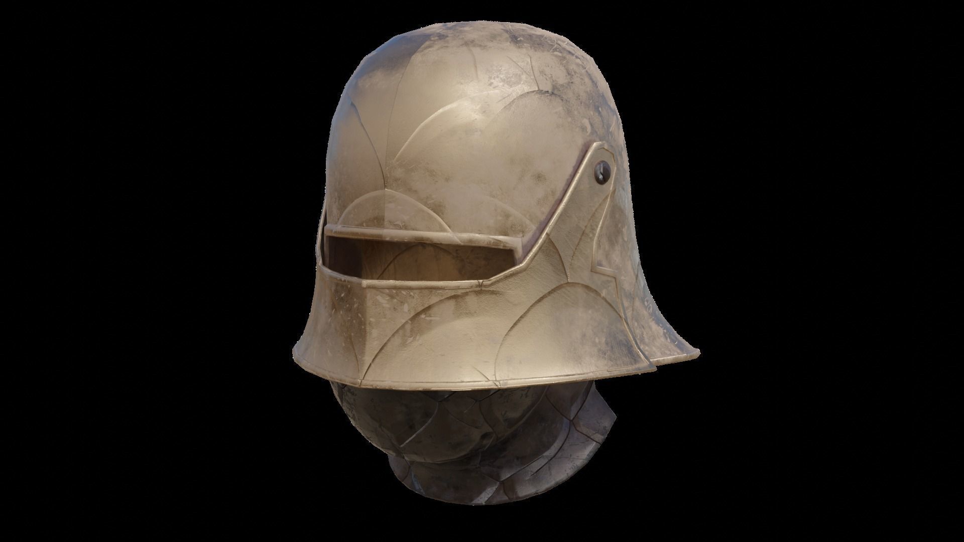 3D model Helmet medieval warrior knight lowpoly game asset and film VR ...