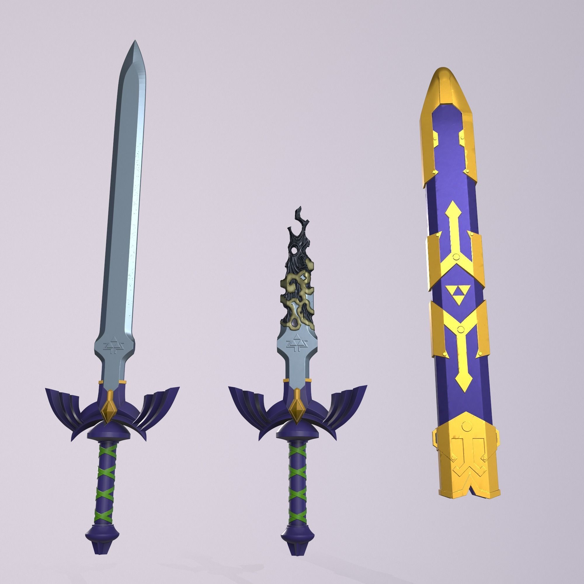 Complete Link sword shield BOTW TOTK cosplay 3D model 3D printable | CGTrader