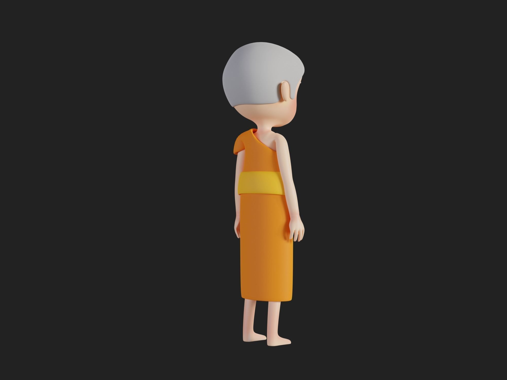 3D model Character cartoon monk 3D model VR / AR / low-poly | CGTrader