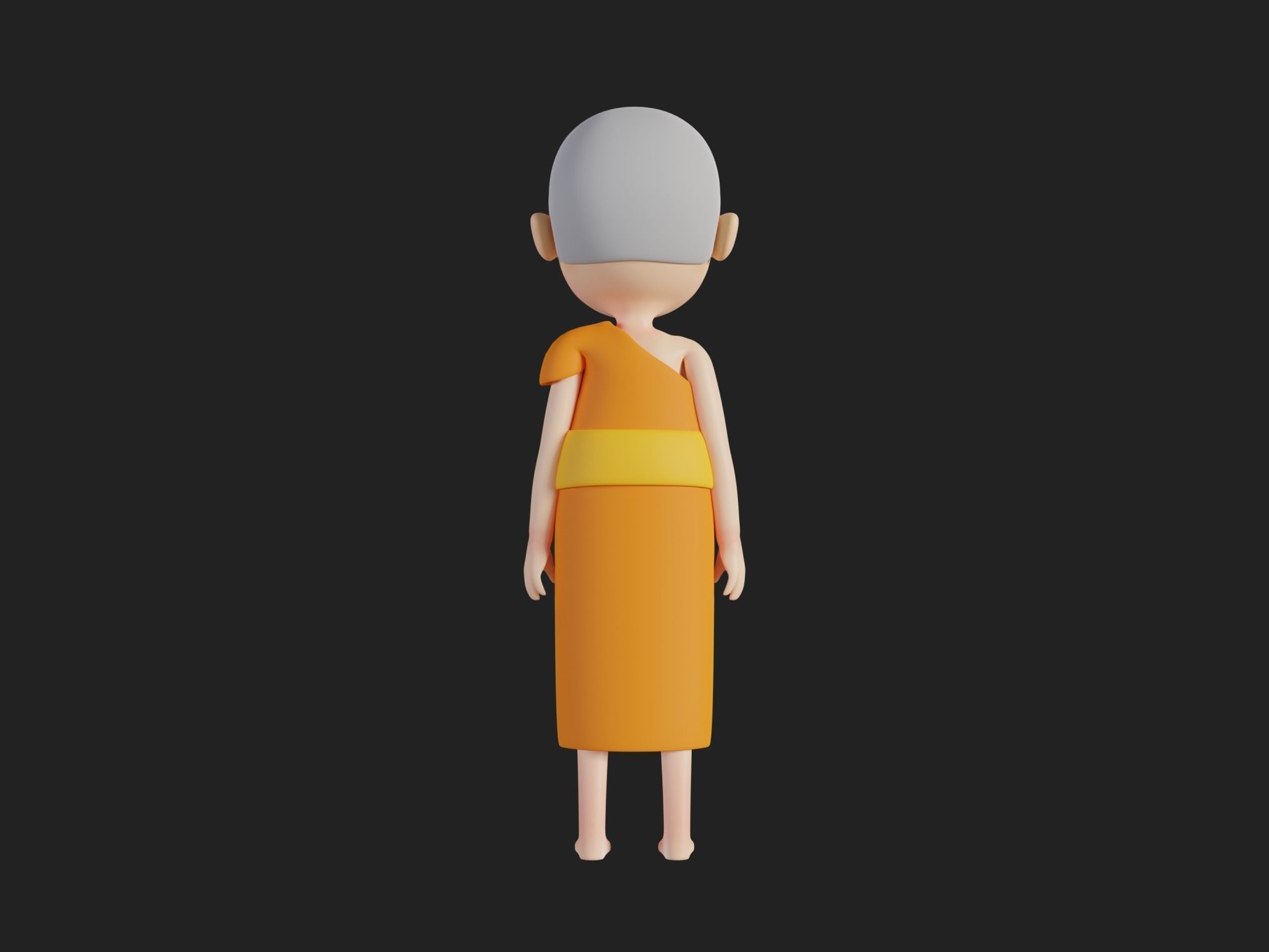 3D model Character cartoon monk 3D model VR / AR / low-poly | CGTrader