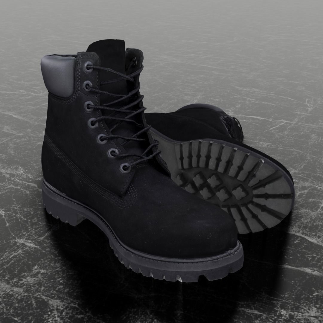 3D model TIMBERLAND 3D SHOES - BLACK VR / AR / low-poly | CGTrader