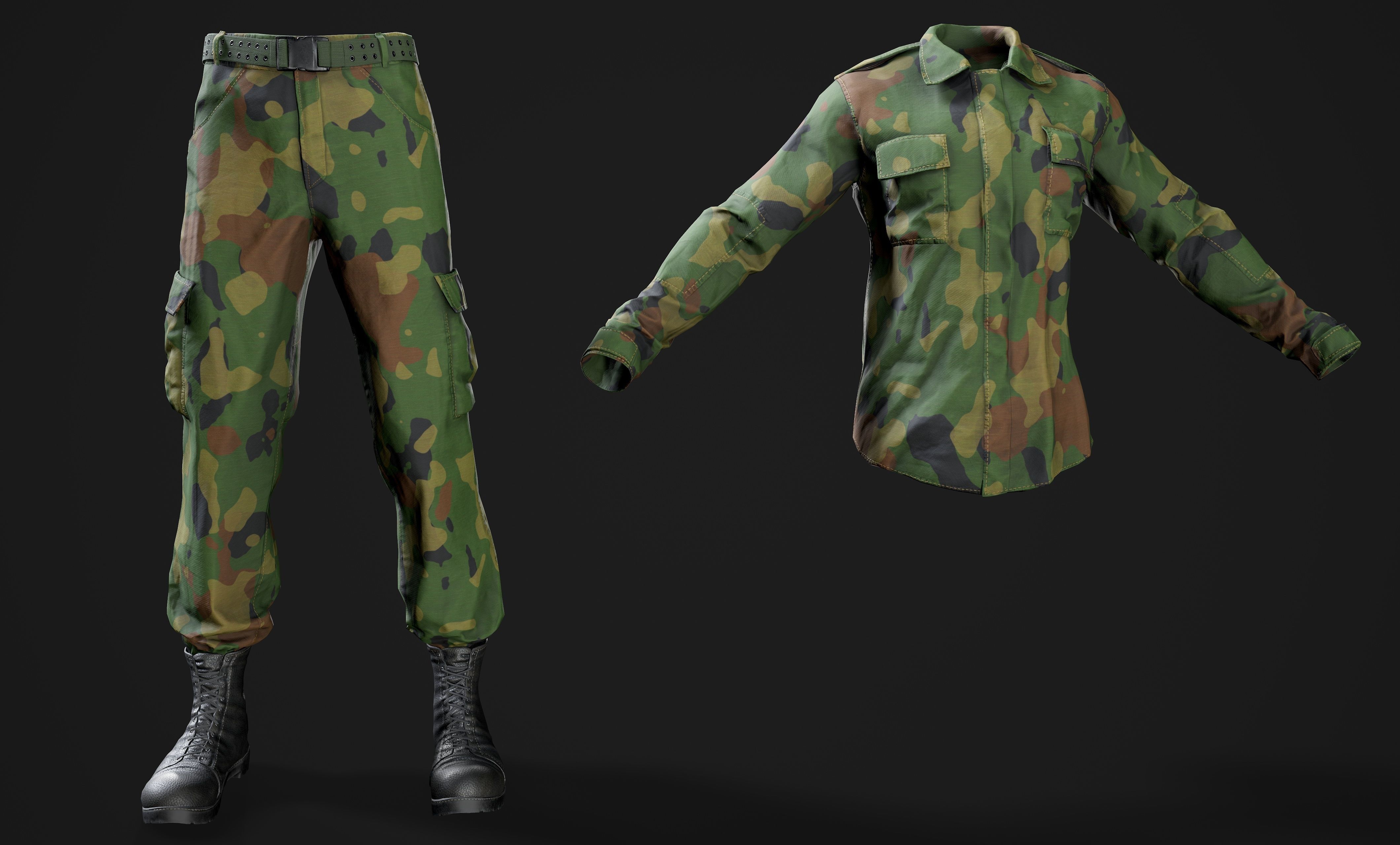 3D model Military Camouflage Uniforms Vol 01 VR / AR / low-poly | CGTrader