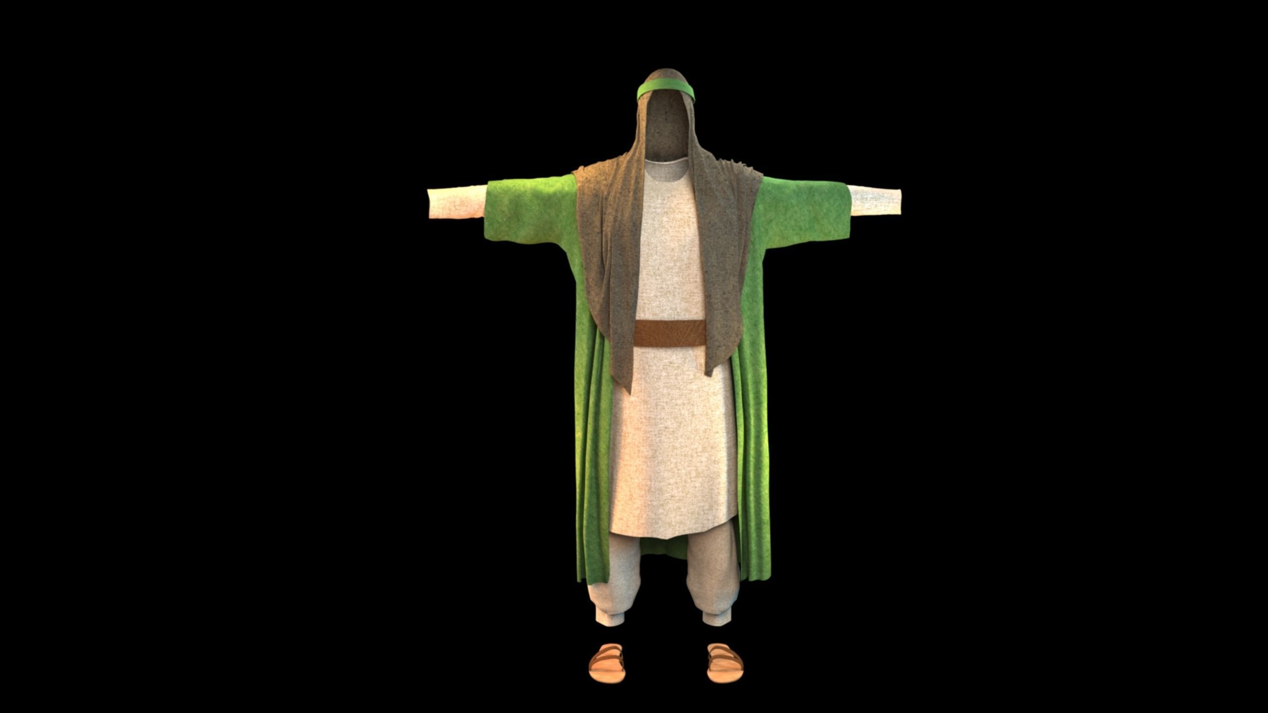 old arab clothes with sandal 3D model | CGTrader
