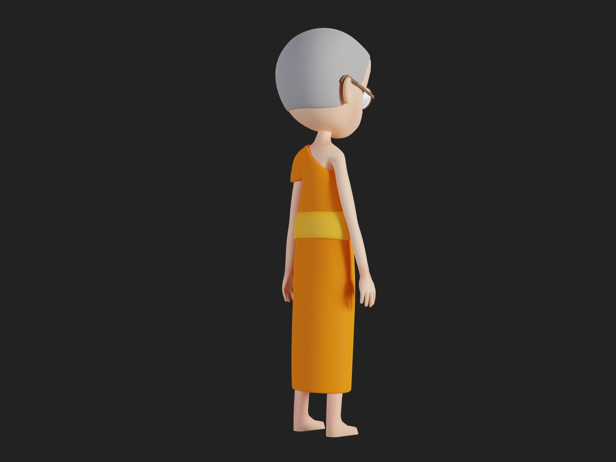 3D model Character cartoon monk 3D model VR / AR / low-poly | CGTrader