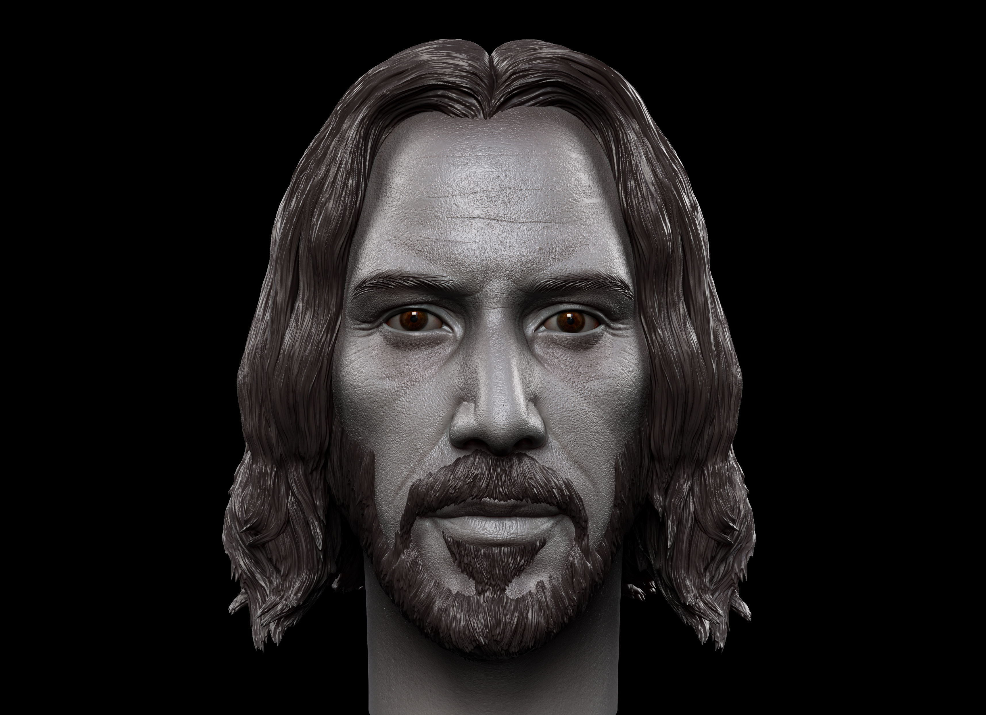 Keanu Reeves - Neo - John Wick Head 3D model 3D printable | CGTrader