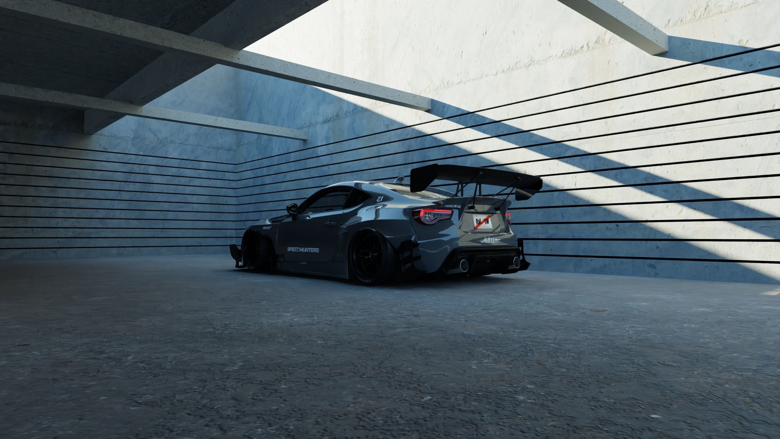 Car Lighting Scene 3d Blender File Textured Fbx Obj Mtl Files 3d Model Cgtrader