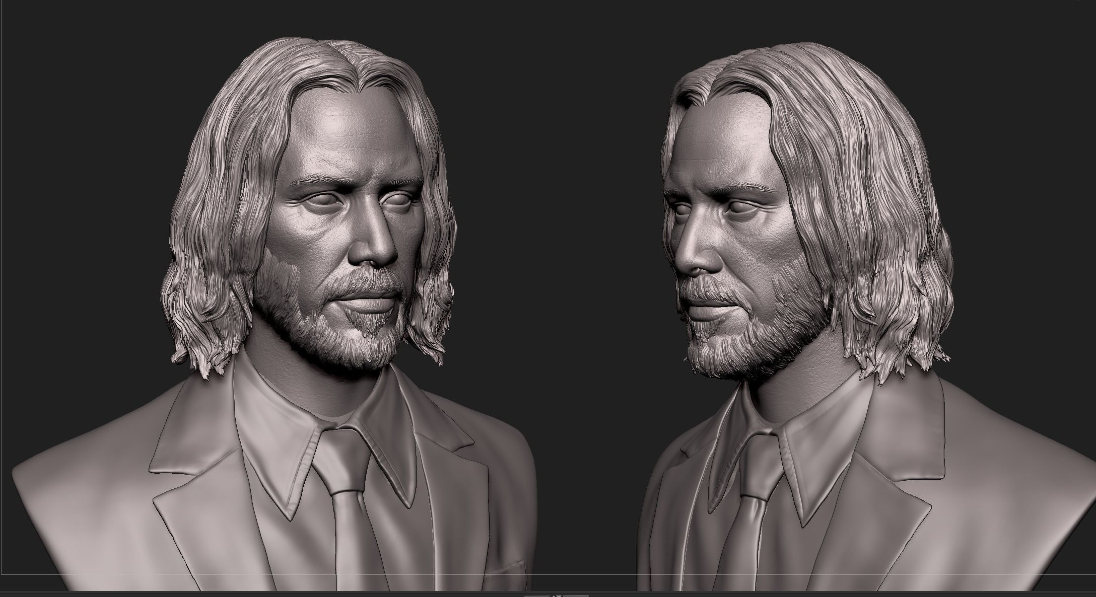 Keanu Reeves - Neo - John Wick Bust 3D model 3D printable | CGTrader