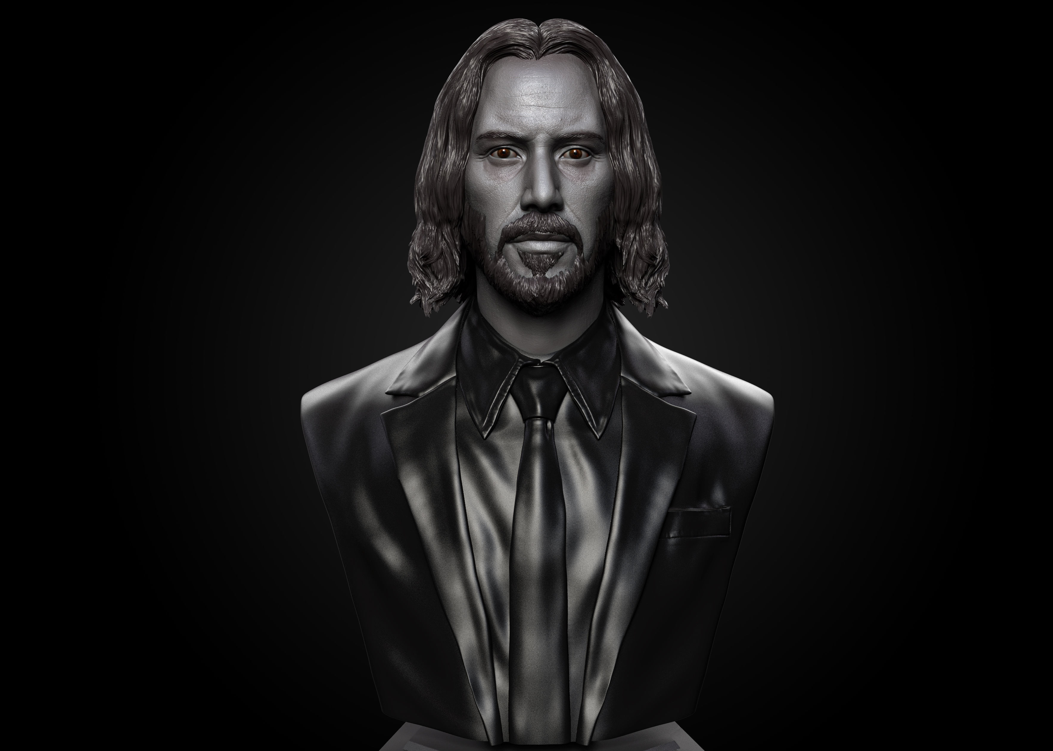 Keanu Reeves - Neo - John Wick Bust 3D model 3D printable | CGTrader