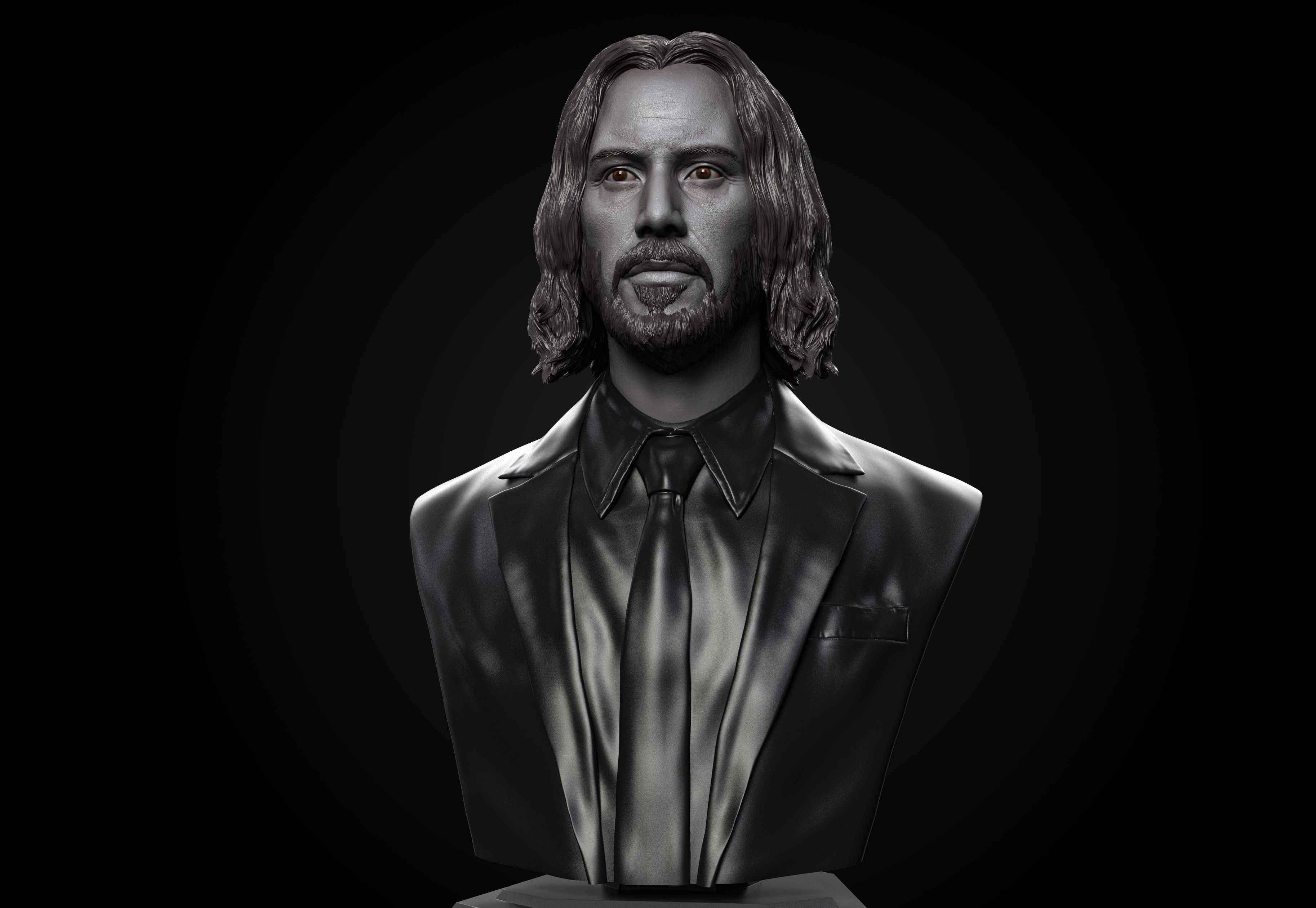 Keanu Reeves - Neo - John Wick Bust 3D model 3D printable | CGTrader
