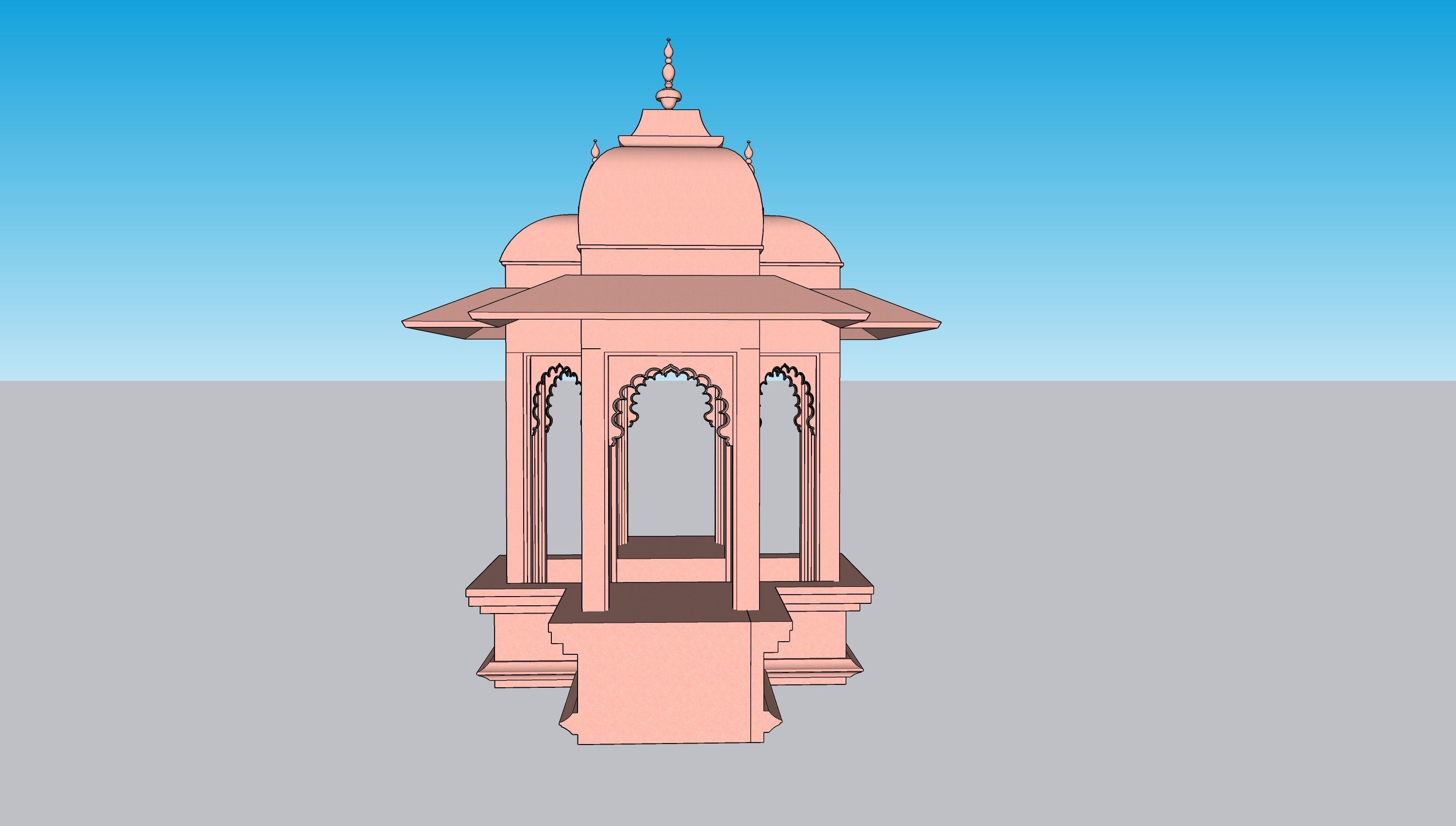 indian jodhpuri stone chatri temple 3D model | CGTrader