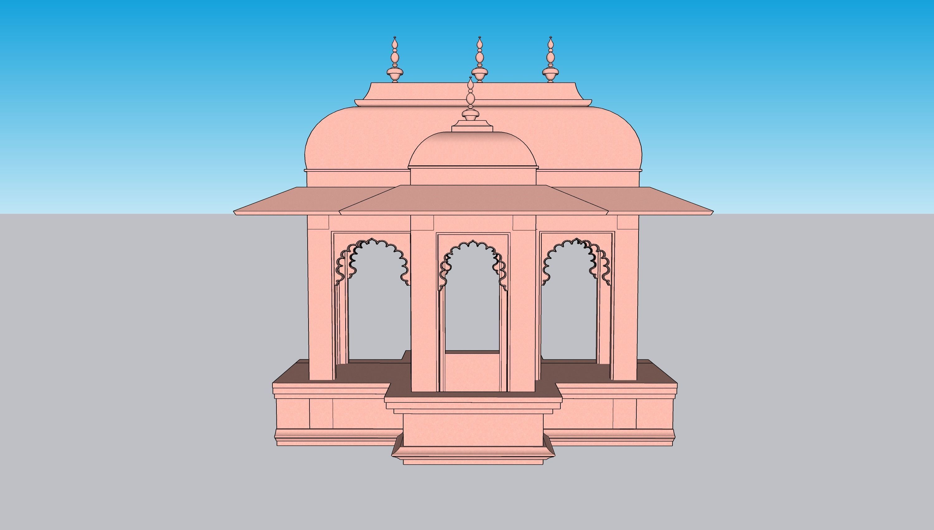 indian jodhpuri stone chatri temple 3D model | CGTrader