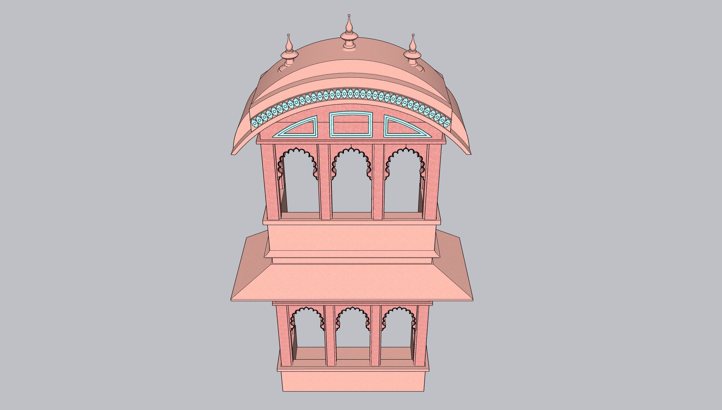 indian jodhpuri stone chatri 3D model | CGTrader