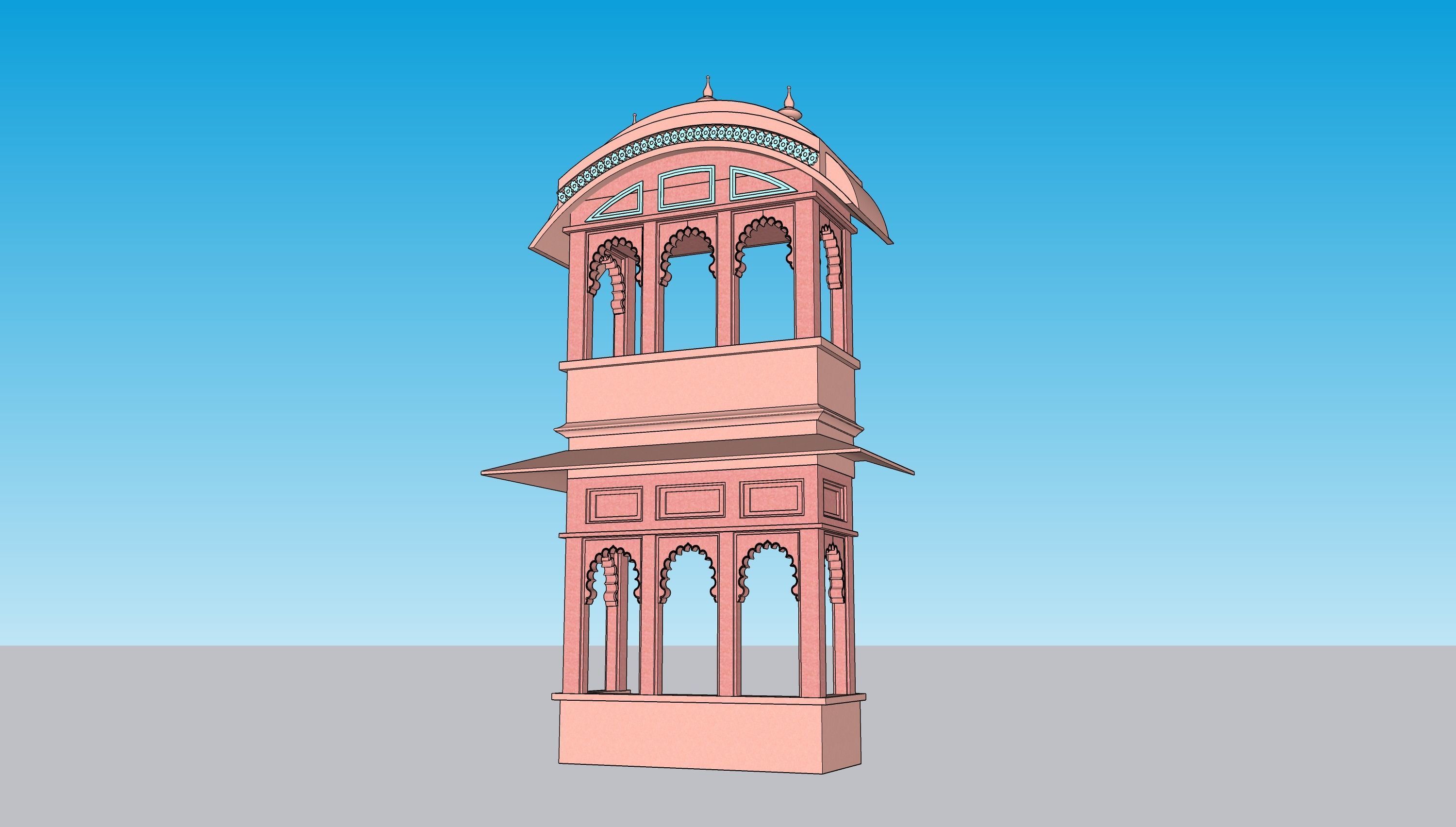 indian jodhpuri stone chatri 3D model | CGTrader
