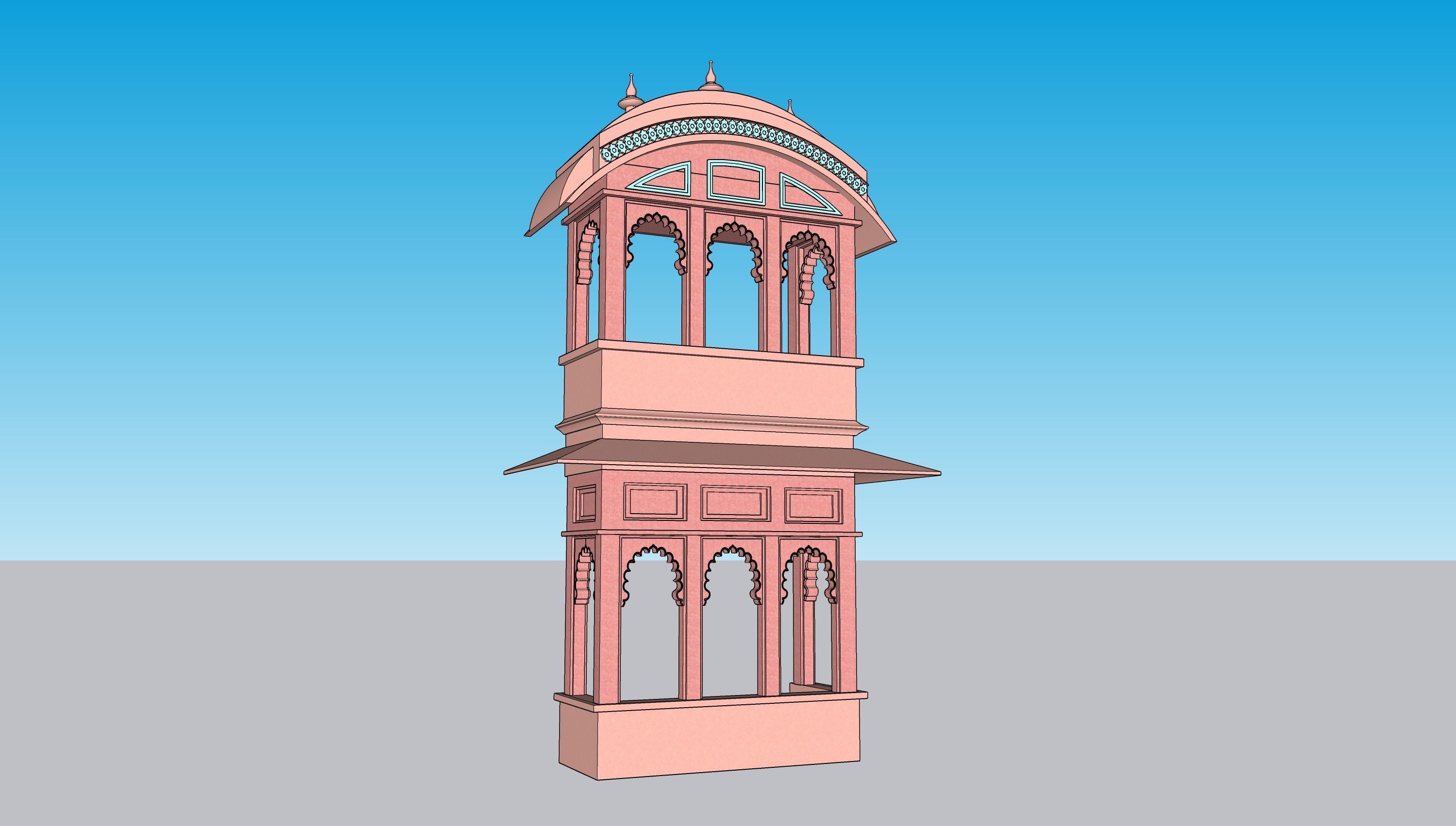indian jodhpuri stone chatri 3D model | CGTrader