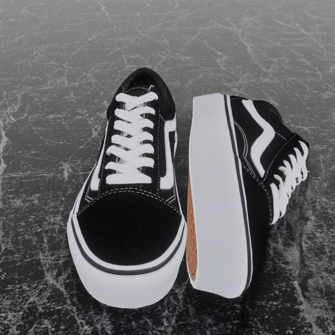 3D model VANS 3D SHOES - BLACK VR / AR / low-poly | CGTrader