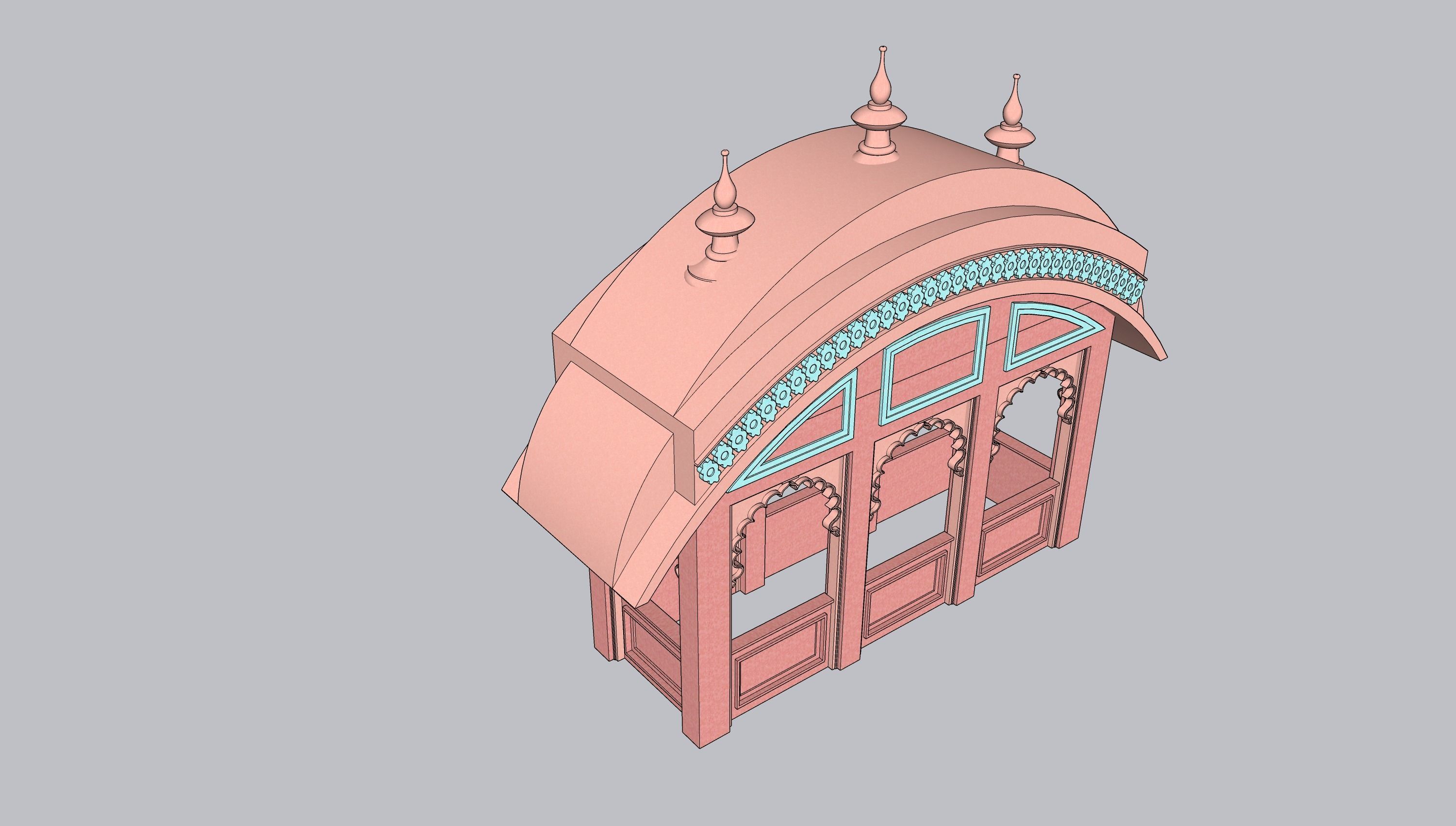 indian jodhpuri stone chatri temple 3D model | CGTrader