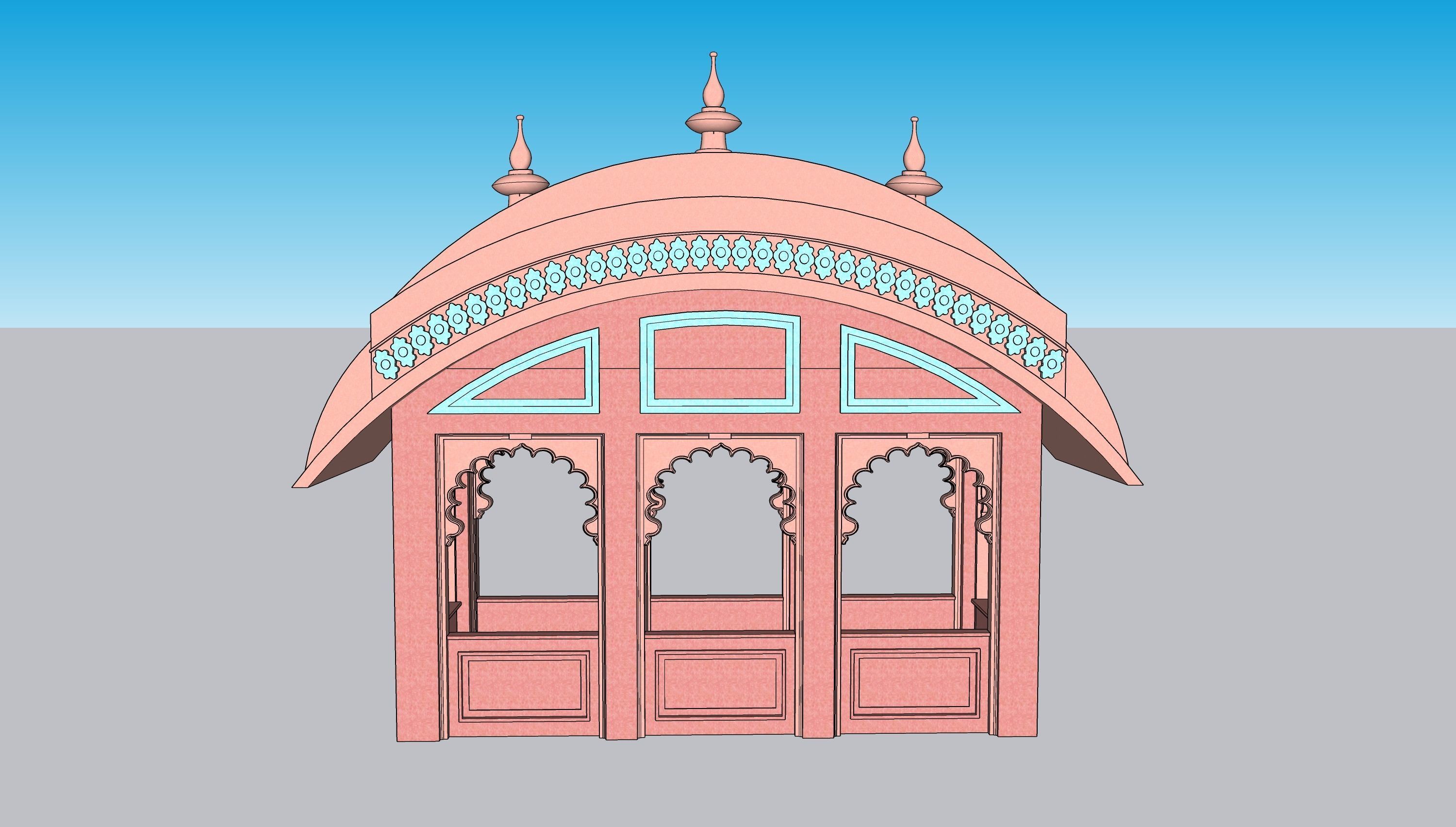 indian jodhpuri stone chatri temple 3D model | CGTrader