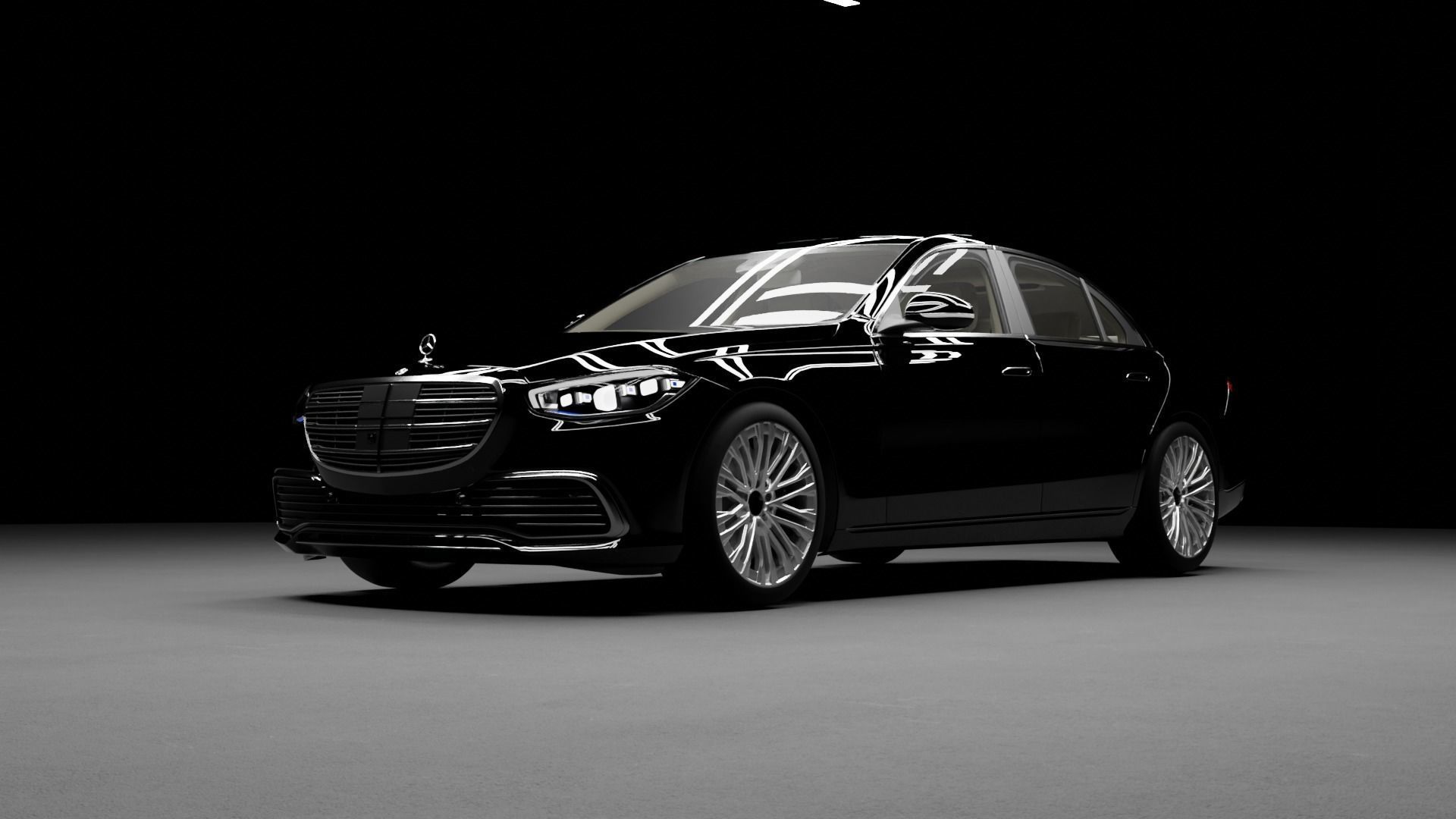 Mercedes S Class 3D model animated rigged | CGTrader