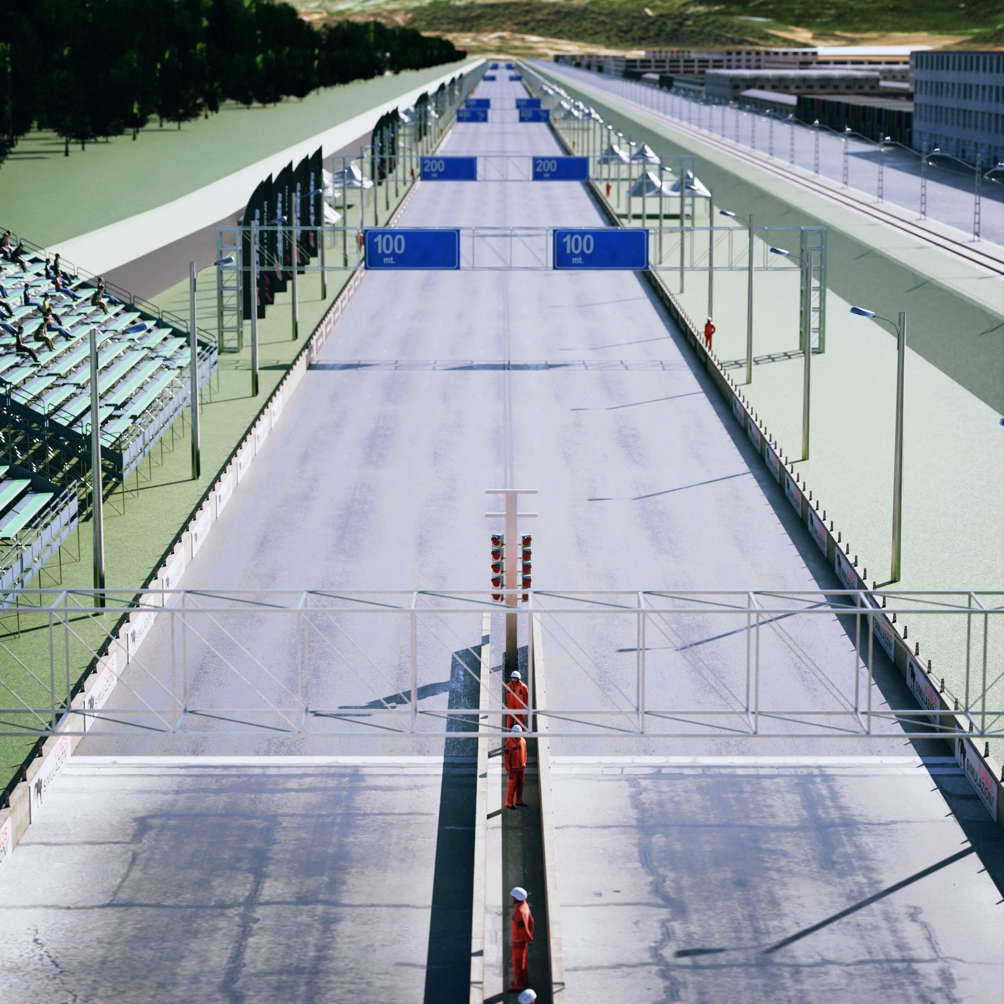 3D model Drag Strip - 2000m VR / AR / low-poly | CGTrader