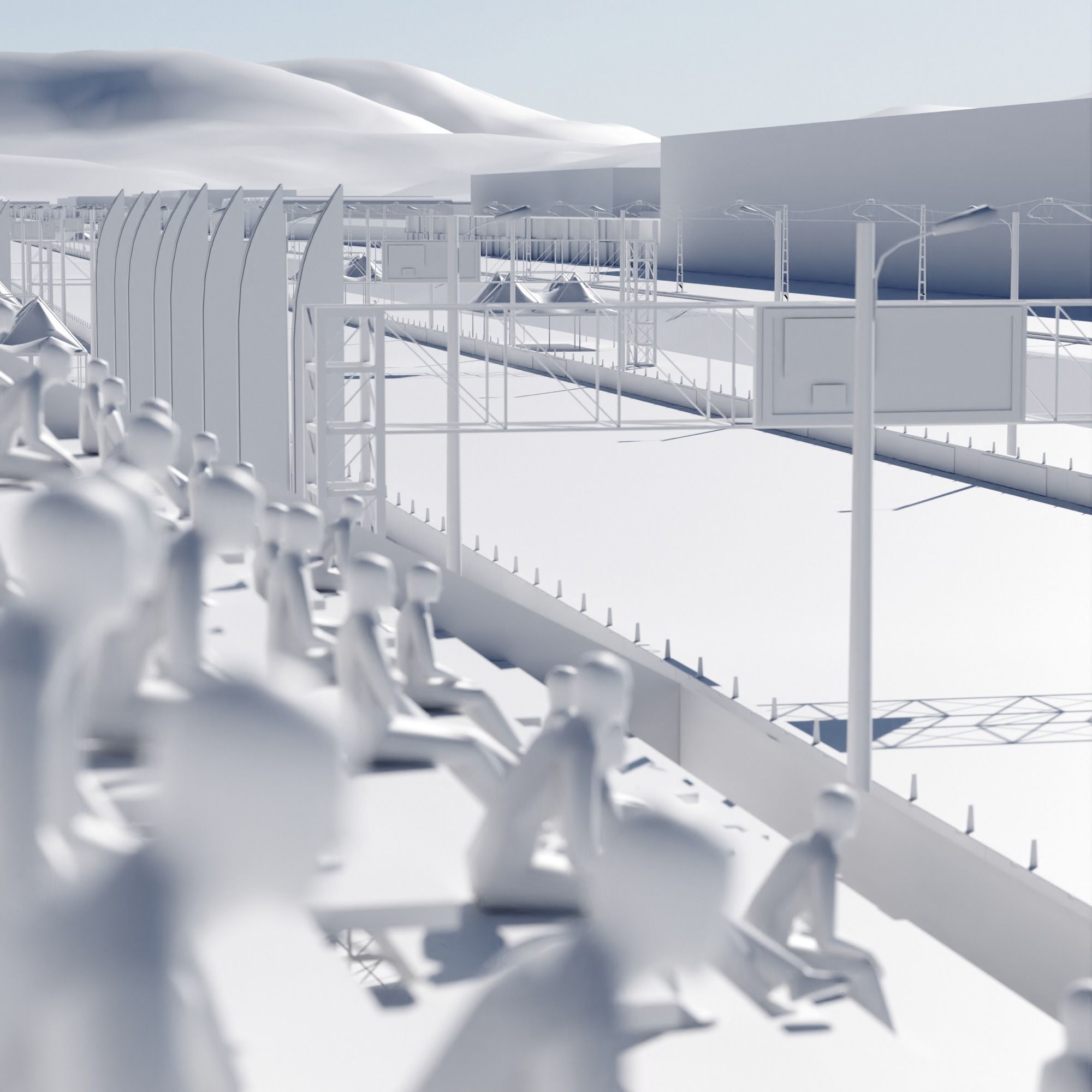 3D model Drag Strip - 2000m VR / AR / low-poly | CGTrader