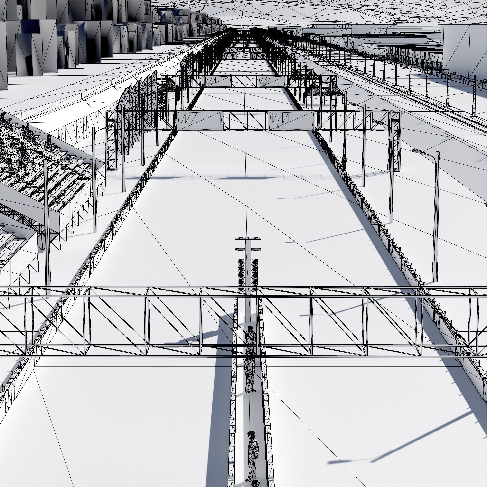 3D model Drag Strip - 2000m VR / AR / low-poly | CGTrader