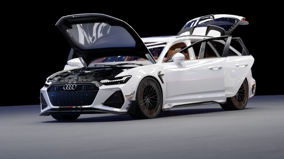Audi RS6 3D model animated rigged | CGTrader