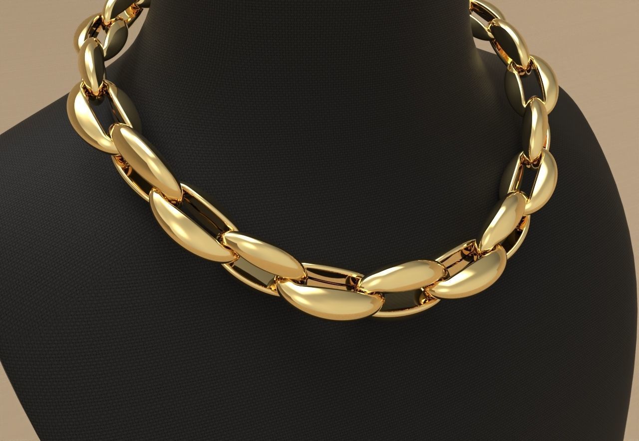 Graduated Oval Chain Link 3D model 3D printable | CGTrader