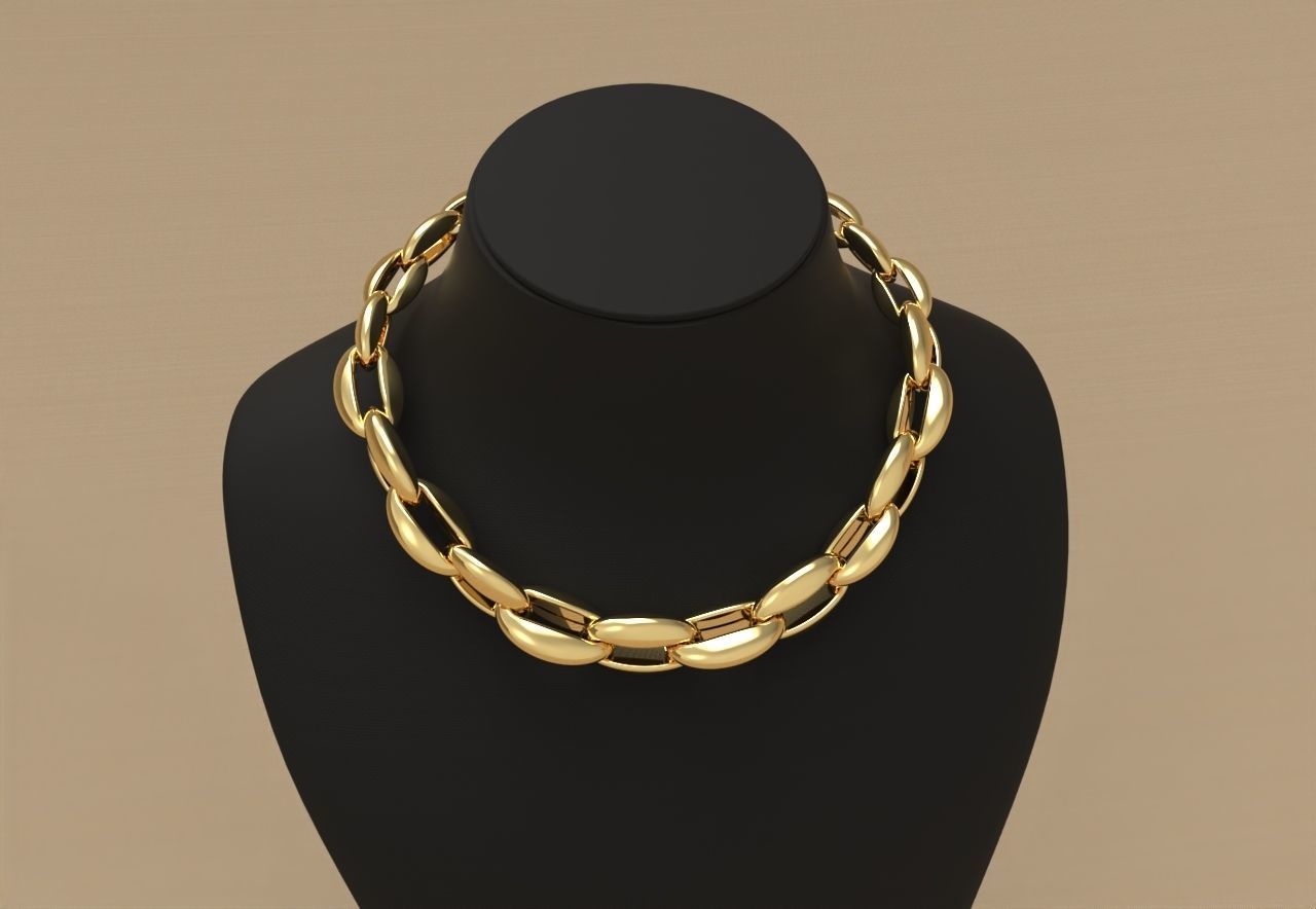 Graduated Oval Chain Link 3D model 3D printable | CGTrader
