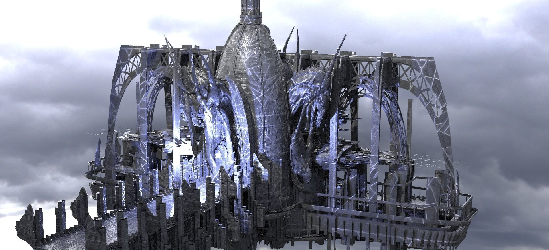 Templar Sci Fi Tower 3 3D model | CGTrader